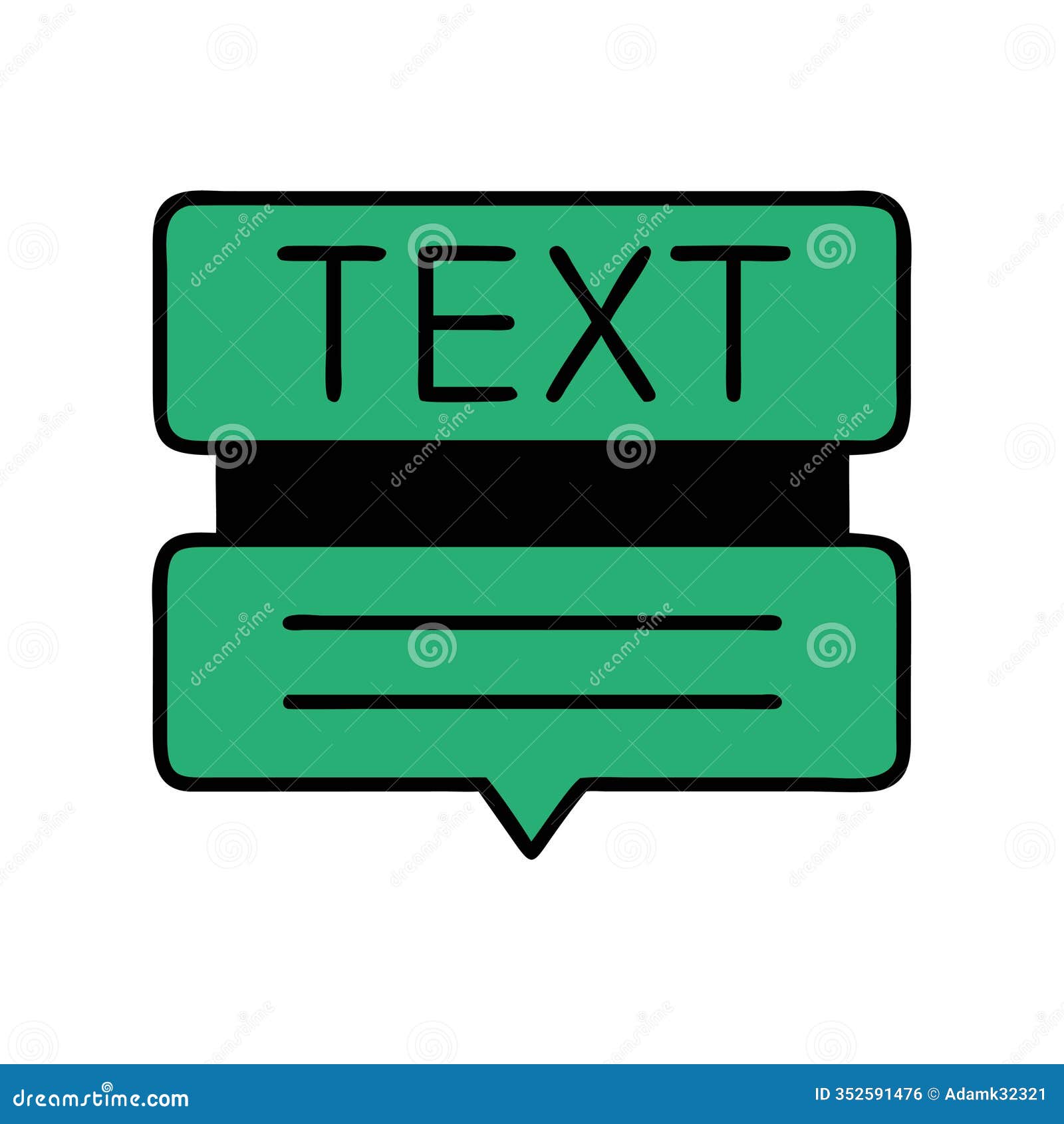 Speech Bubble Vector Illustration Editable Green Text Box Design Stock ...