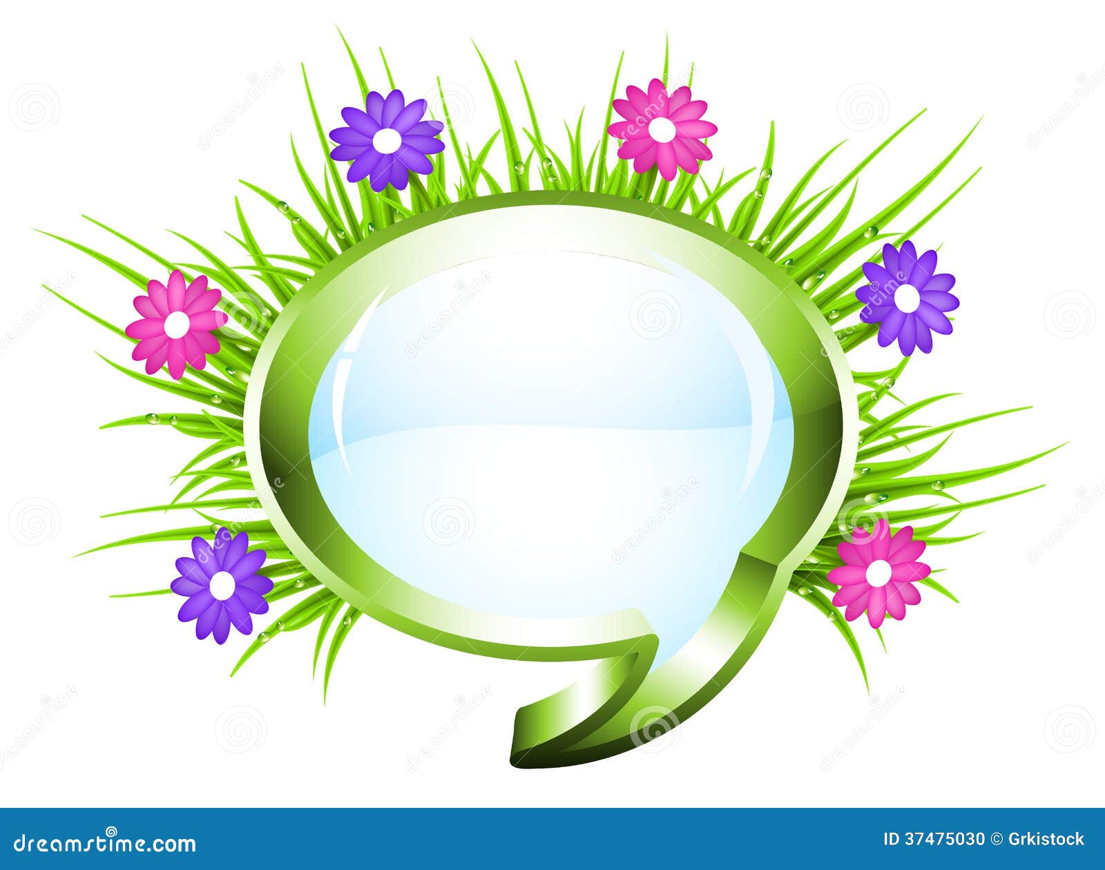 Speech bubble stock vector. Illustration of nature, green - 37475030