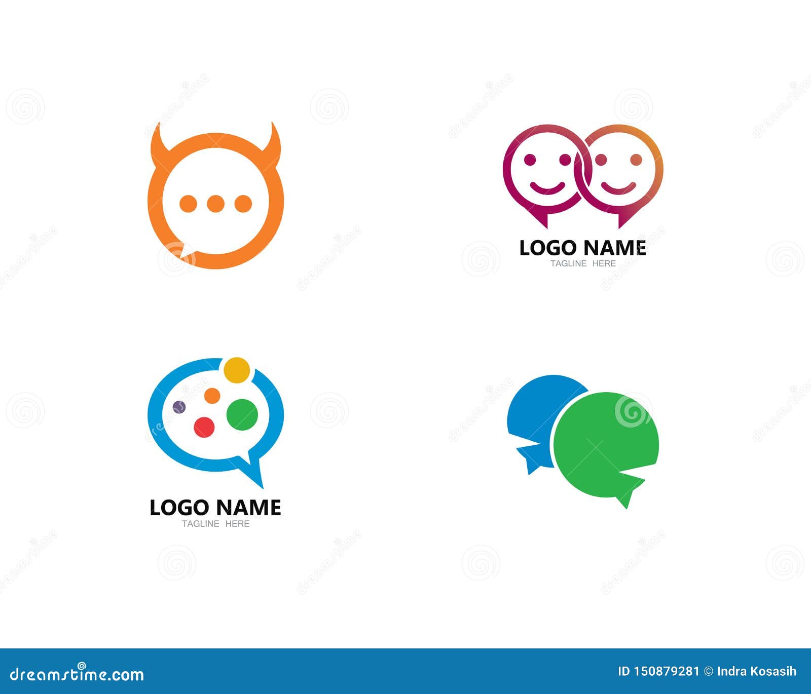 Speech Bubble. Vector Logo Design Stock Vector - Illustration of code ...