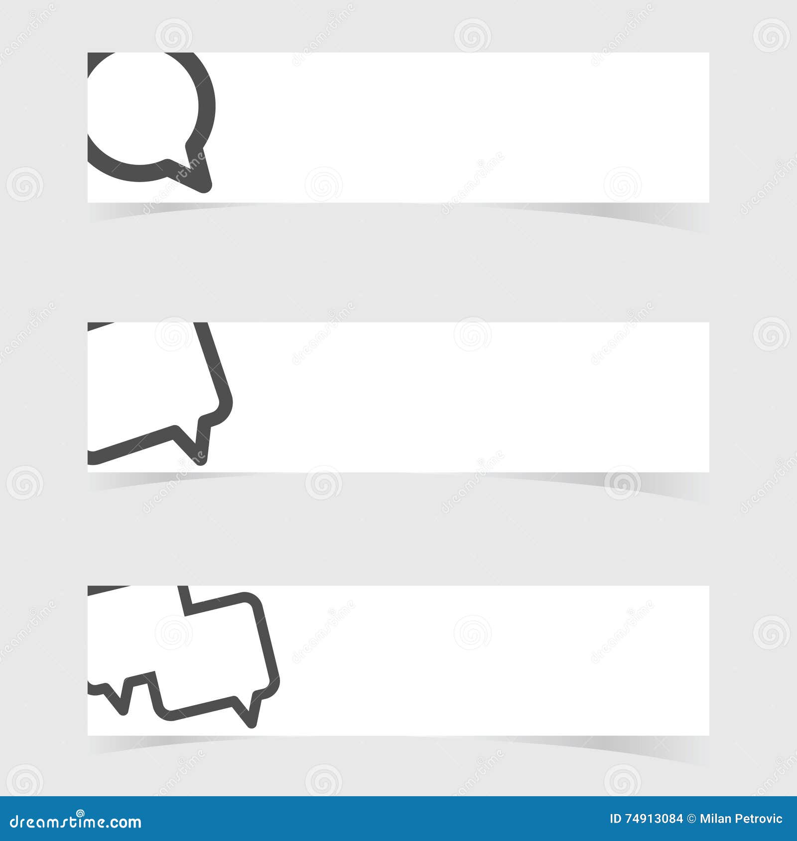 Speech Bubble with White Banner Set Illustration Stock Vector ...