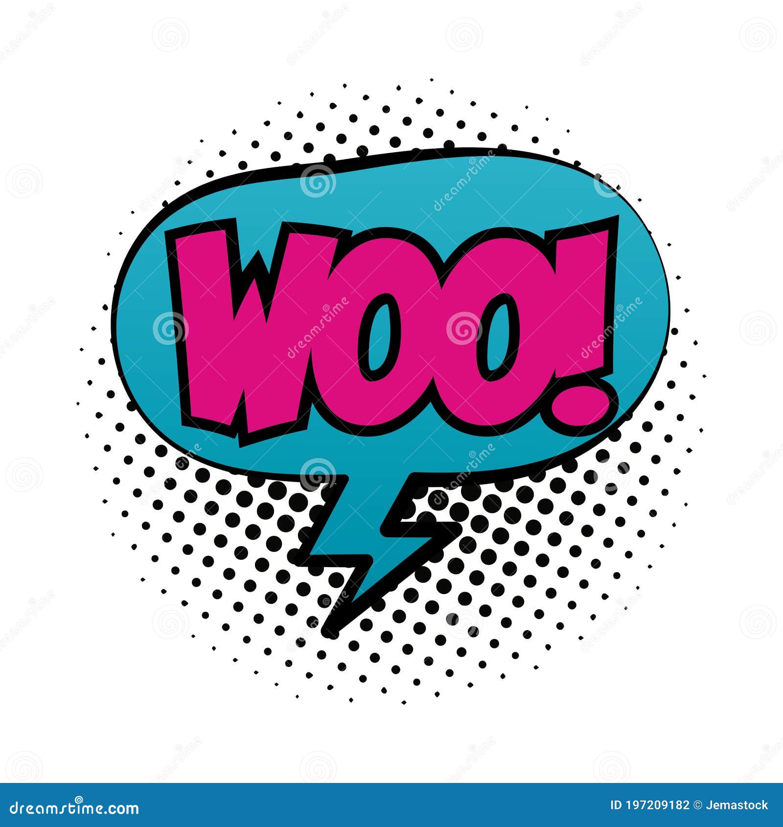 Speech Bubble with Woo Word Pop Art Fill Style Stock Vector ...