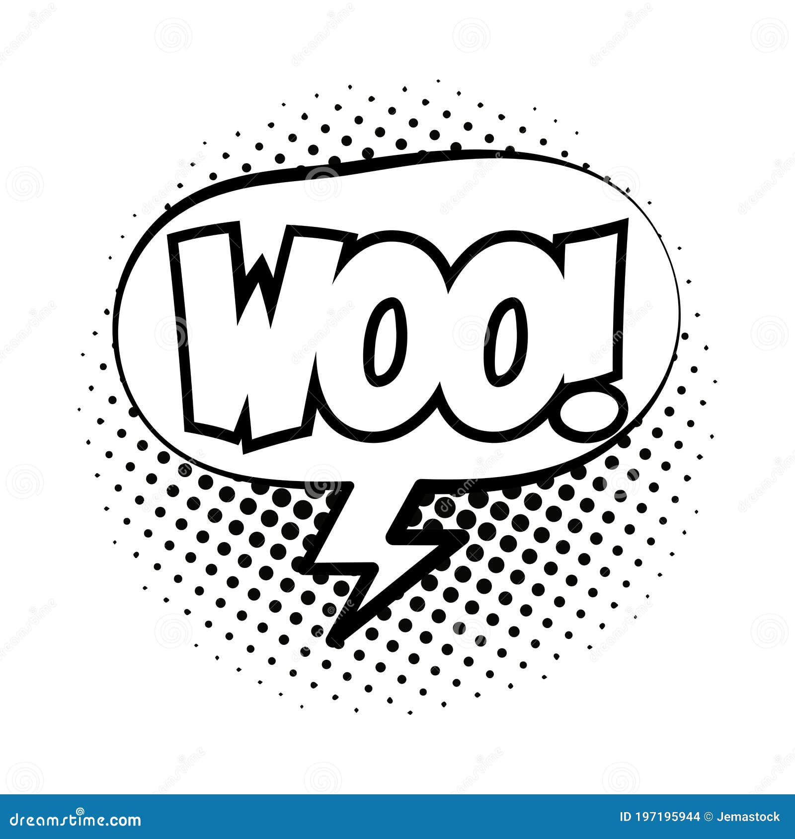Speech Bubble with Woo Word Pop Art Line Style Stock Vector ...