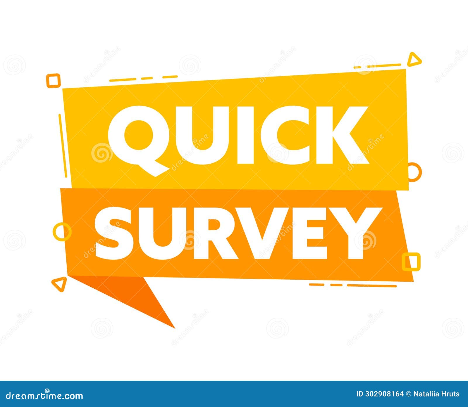 Speech Bubble with the Word Quick Survey Yellow Label. Vector Stock ...