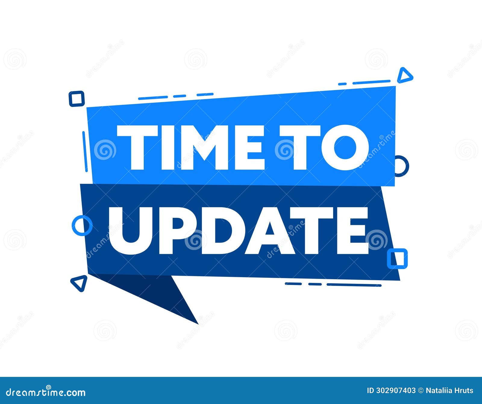 Speech Bubble with the Word Time To Update Blue Label. Vector Stock ...