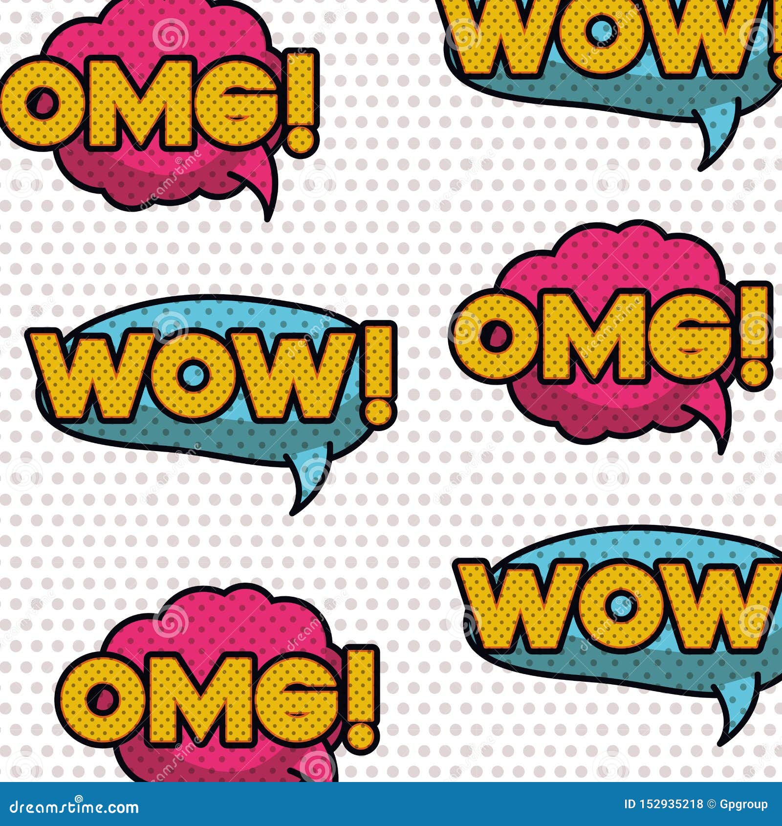Speech Bubble with Words Comic Pattern Stock Vector - Illustration of ...