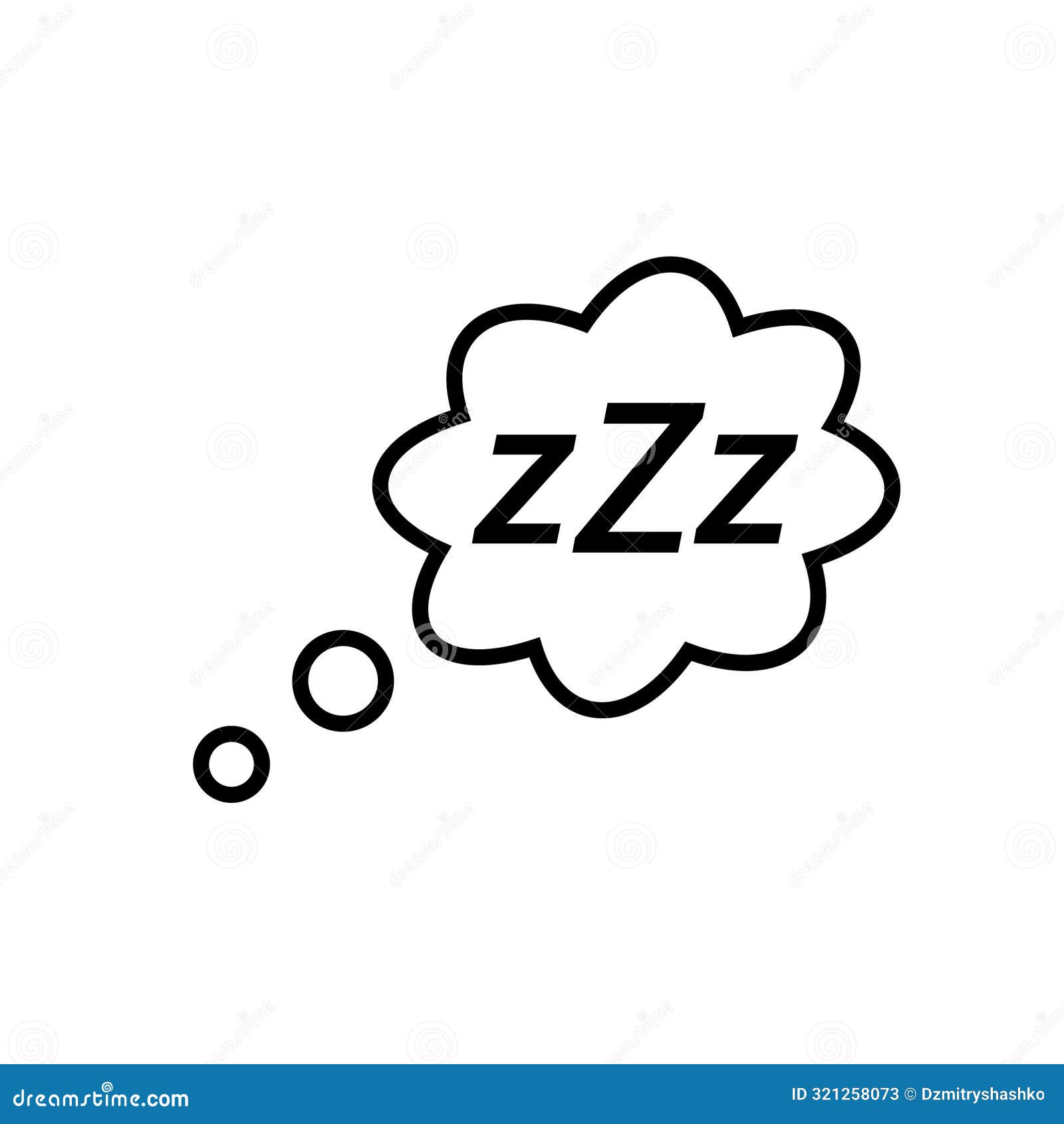 Speech Bubble with Zzz Outline Icon. Clipart Image Stock Vector ...