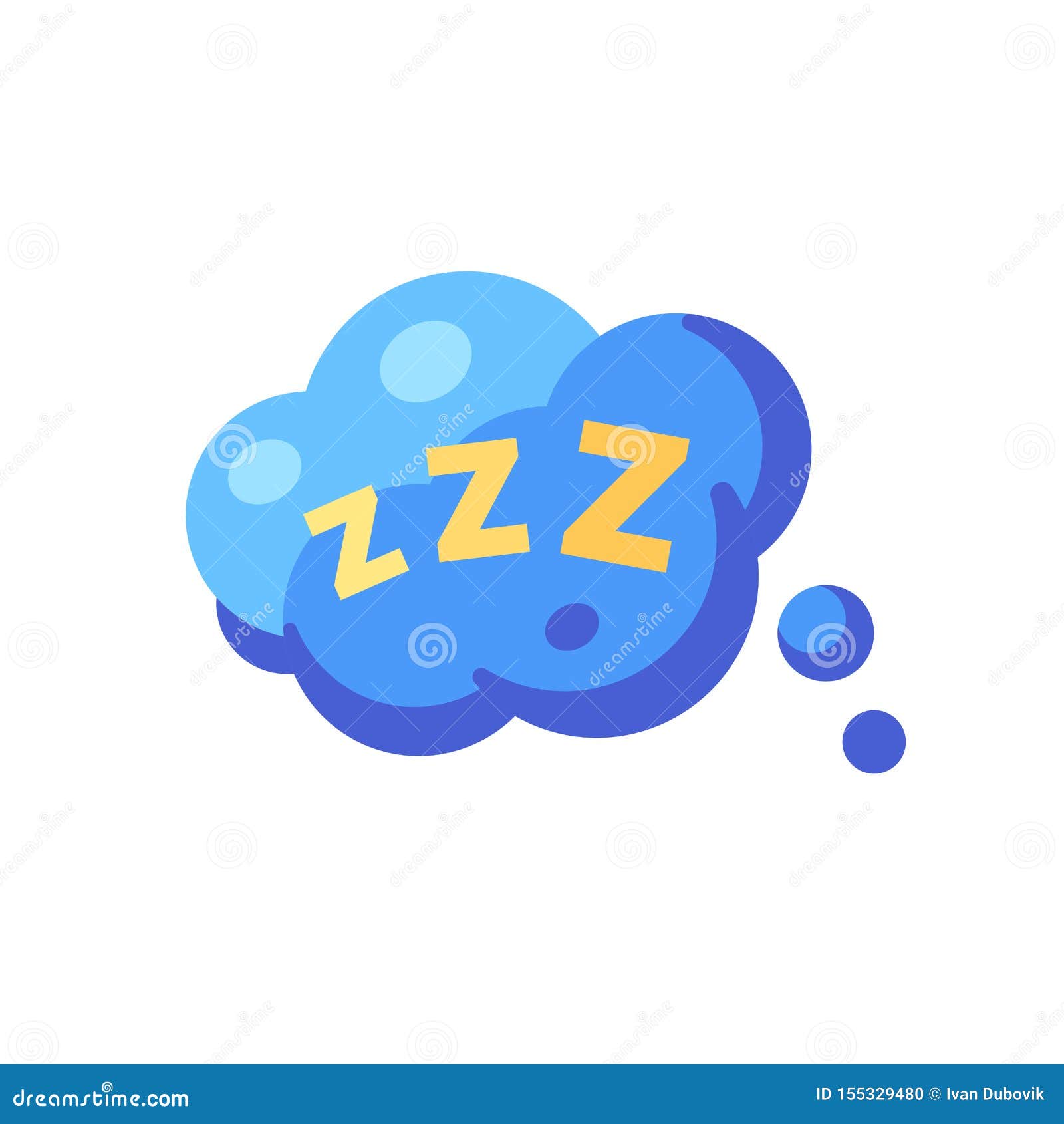 Speech Bubble with ZZZ. Sleep Flat Icon Stock Vector - Illustration of ...