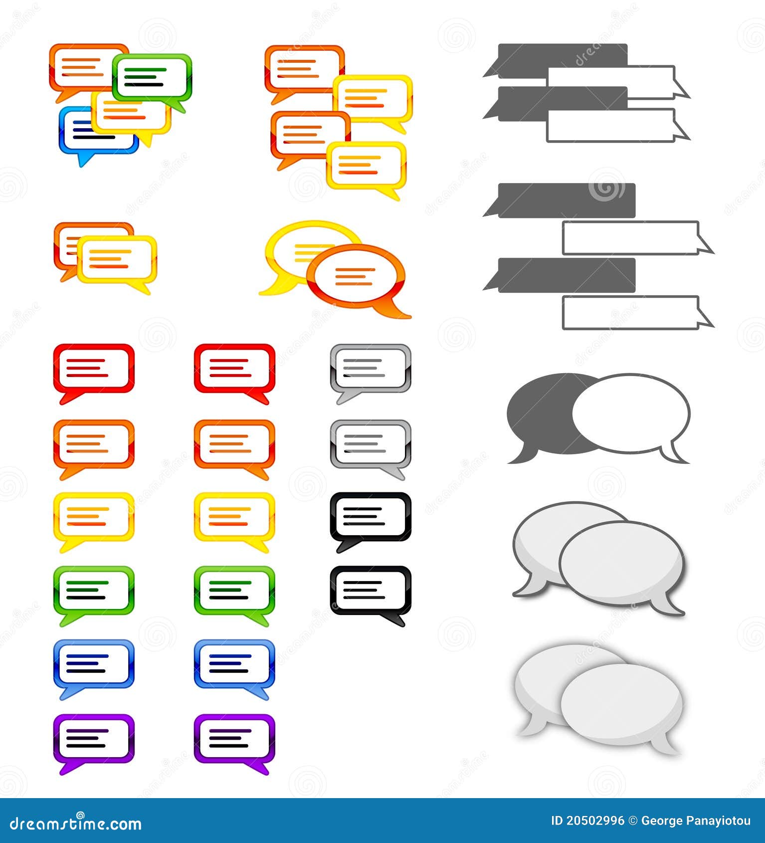 Speech bubbles - vector stock vector. Illustration of conversation ...