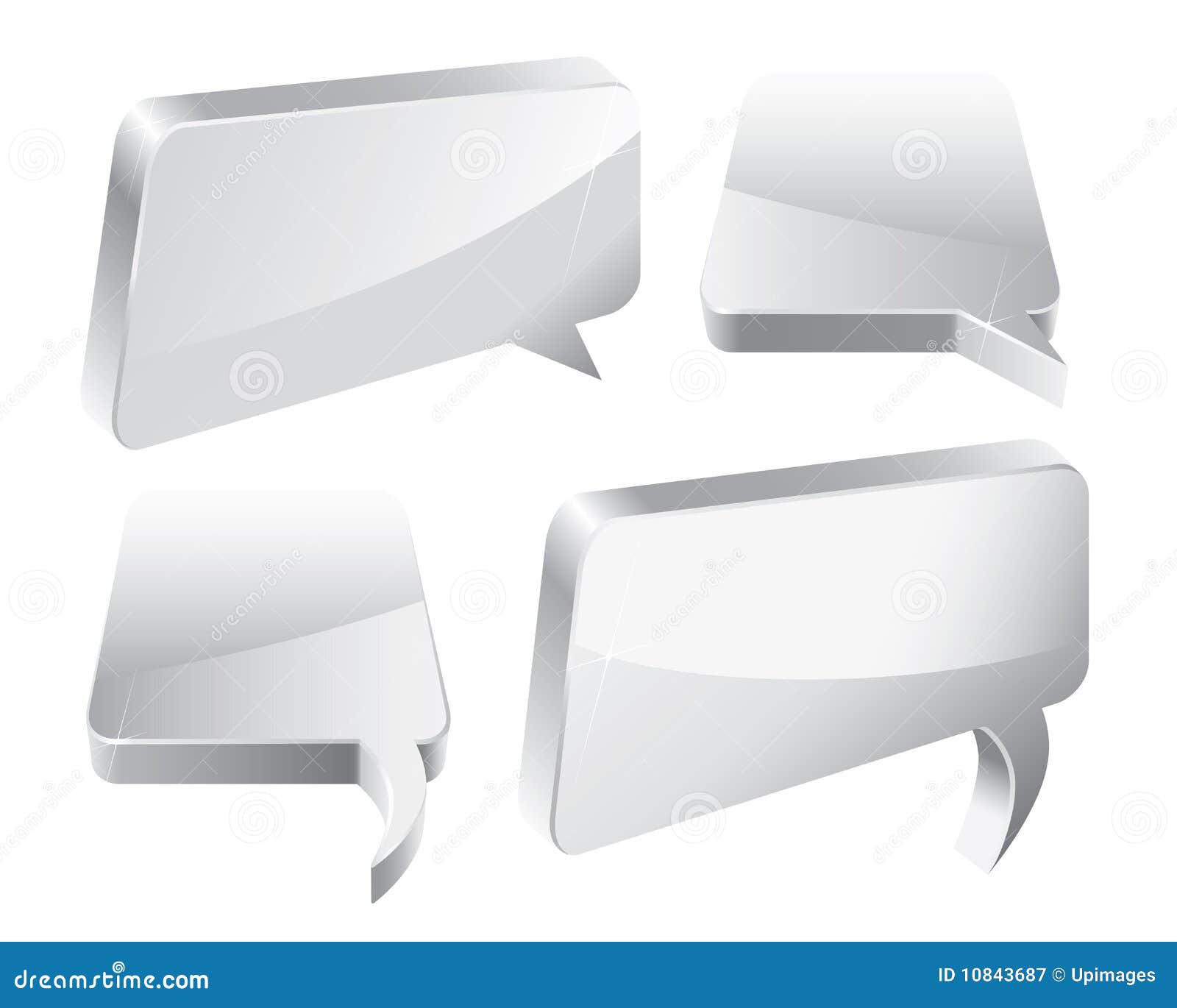 Speech Bubbles 3D stock vector. Illustration of exclamation - 10843687