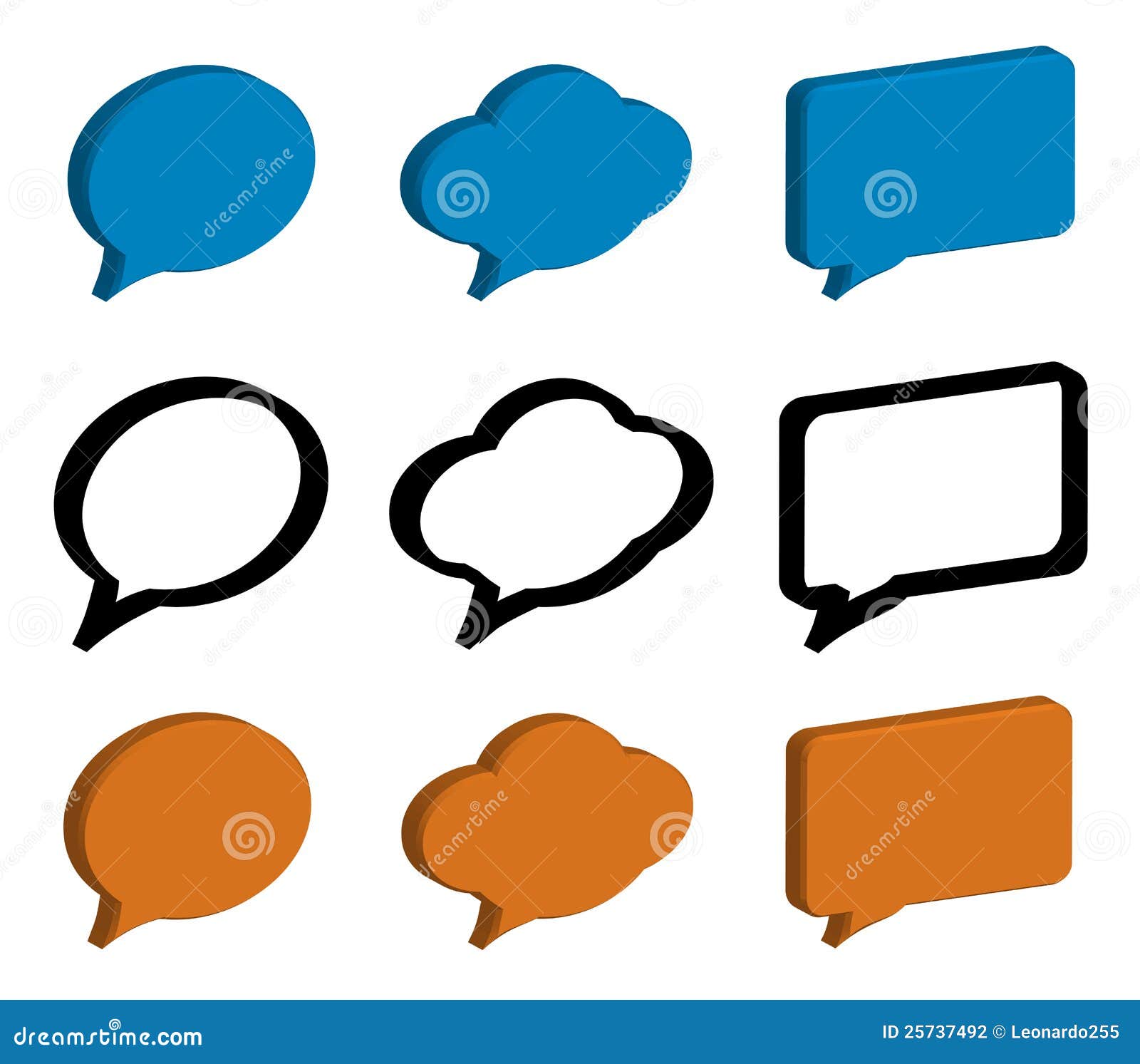 Speech bubbles 3D stock illustration. Illustration of communication ...