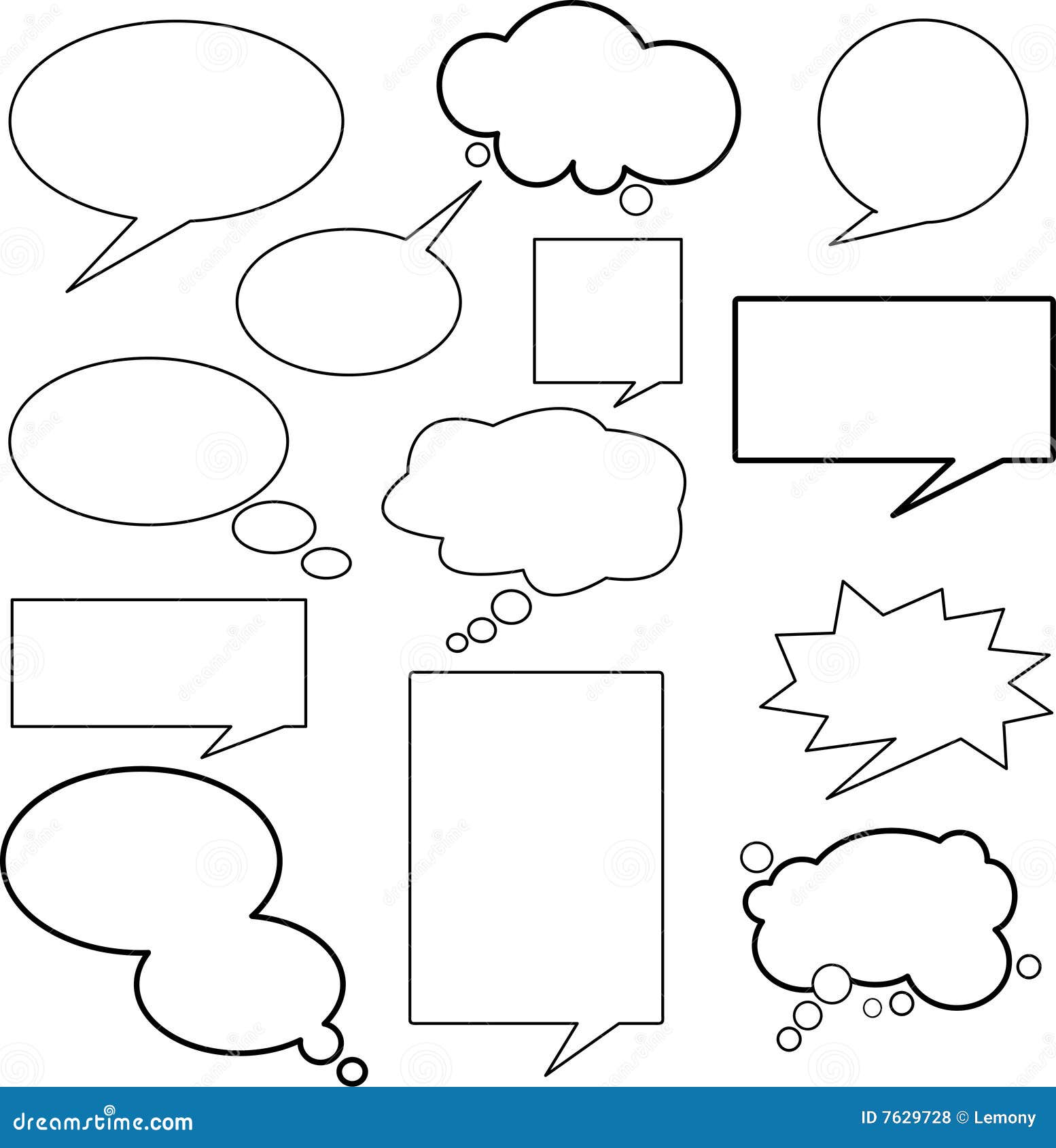 SPEECH BUBBLES stock illustration. Illustration of graphics - 7629728
