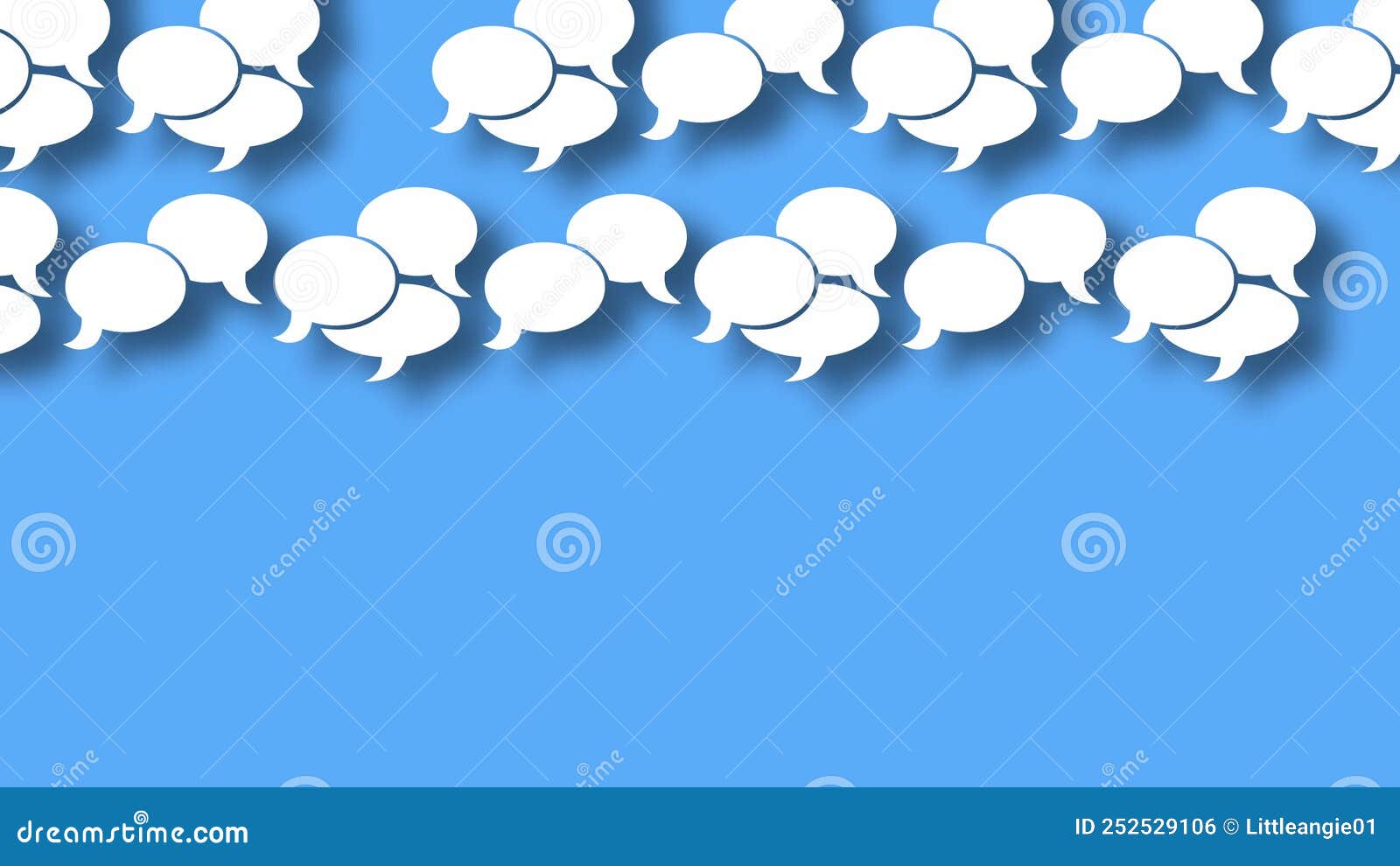 Speech Bubbles Appearing on Blue Background Stock Footage - Video of ...