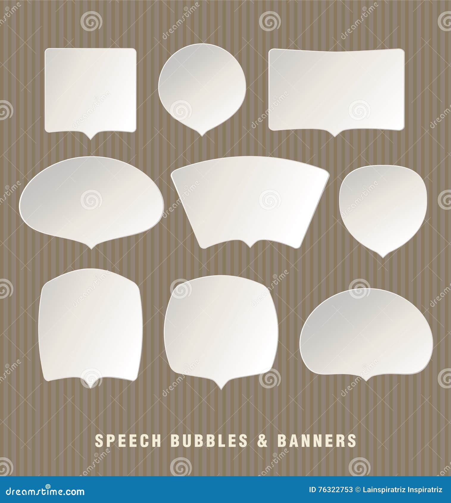 Speech Bubbles & Banners Stock Illustration - Illustration of style ...