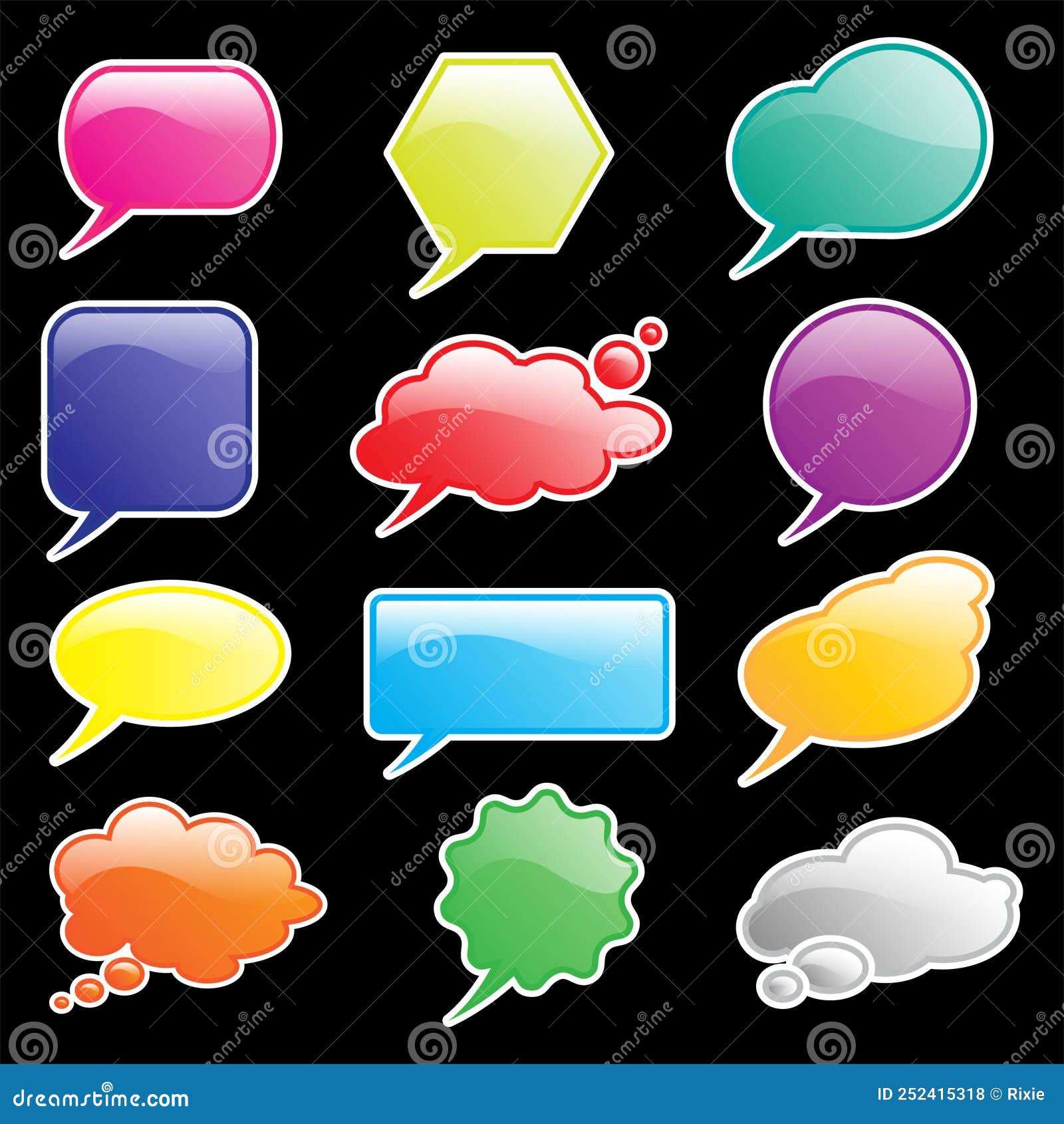 Speech bubbles bright stock vector. Illustration of decoration - 252415318