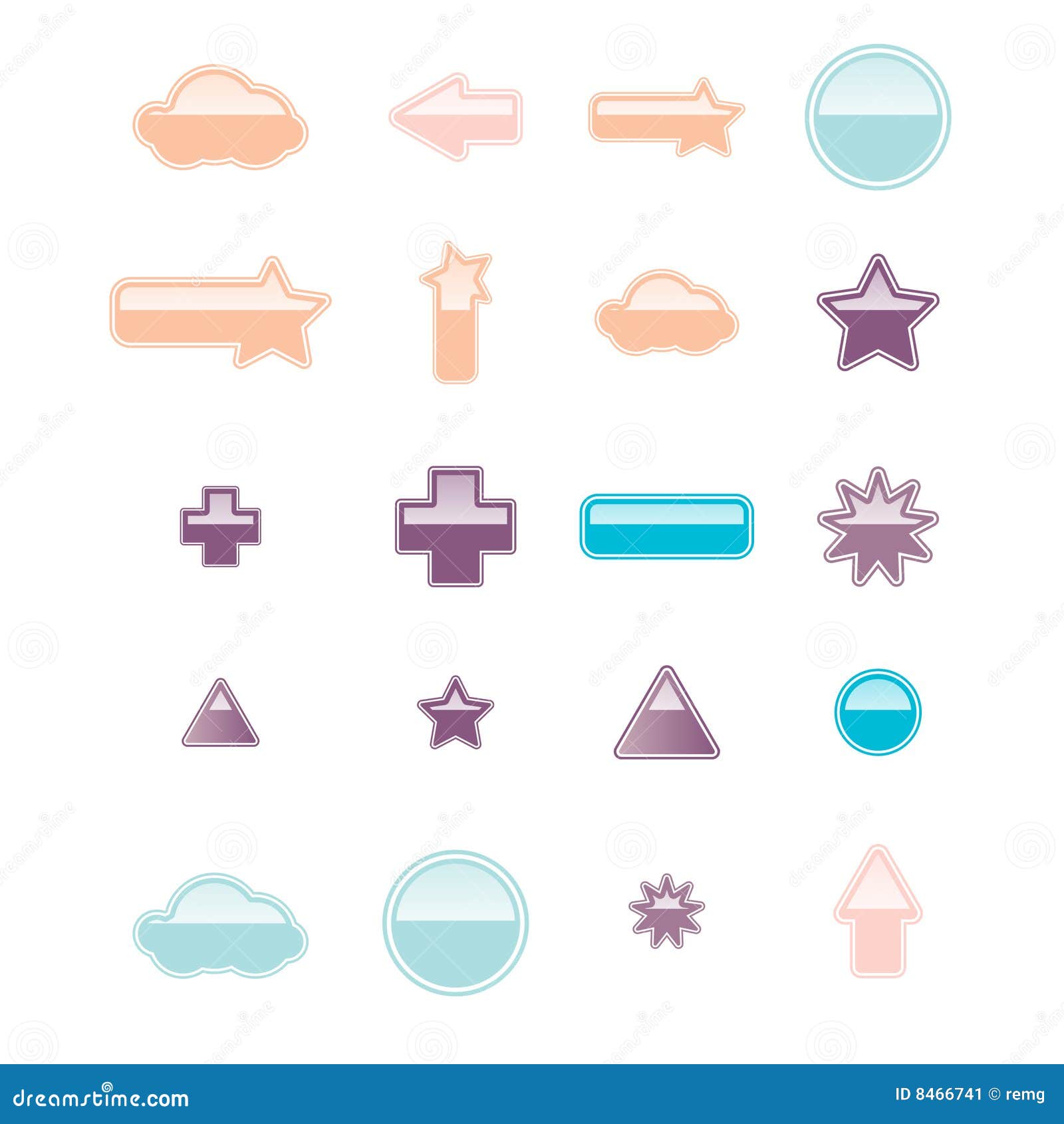 Speech bubbles and buttons stock illustration. Illustration of pastel ...