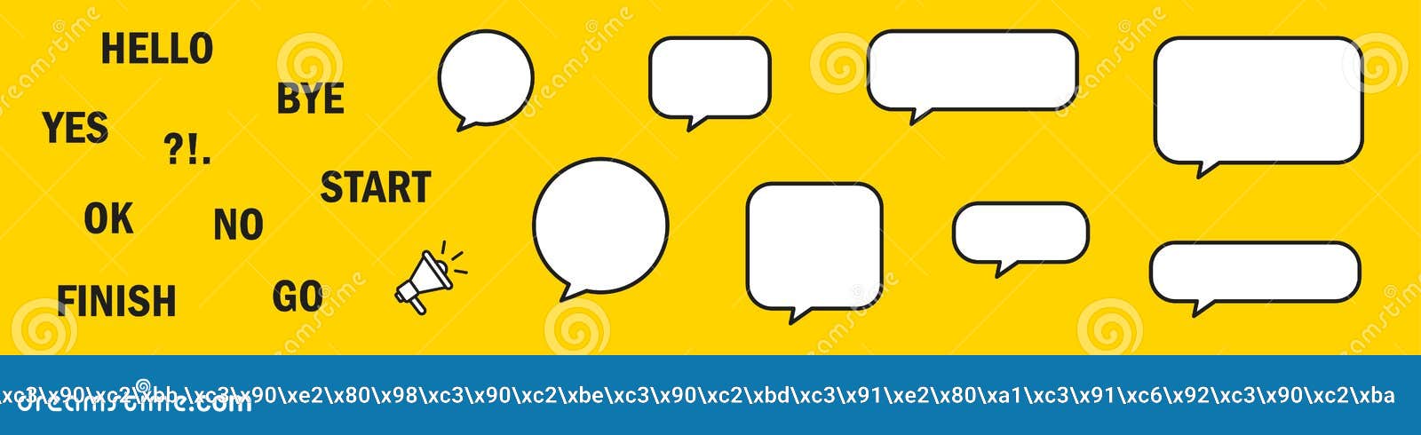 Speech Bubbles. Speech in Chat or Dialogue. Set of Empty Speech Bubbles ...