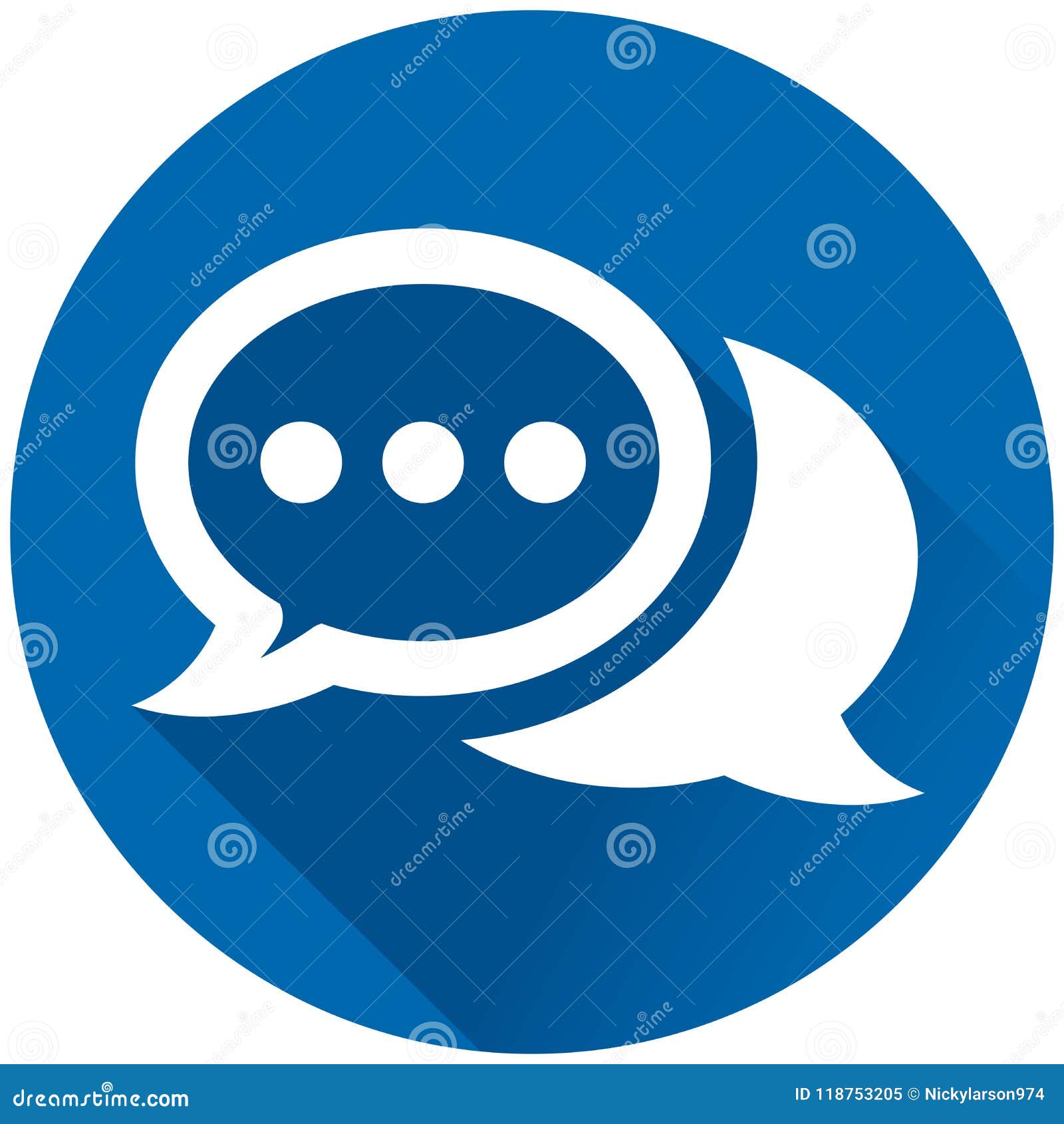 Speech Bubbles Circle Blue Icon Stock Vector - Illustration of shape ...