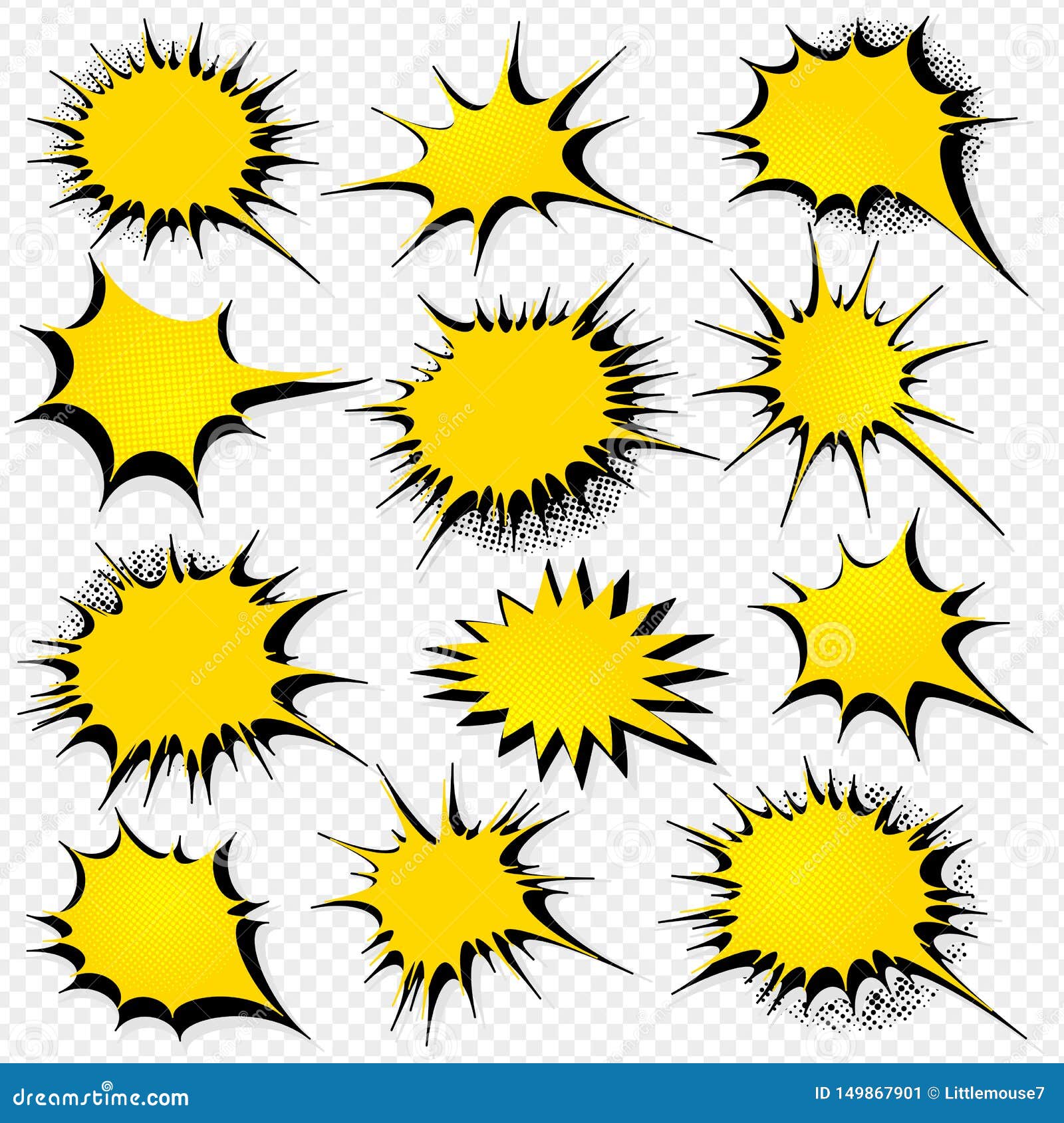 Speech Bubbles Collection in Pop Art Style. Elements of Design Comic ...