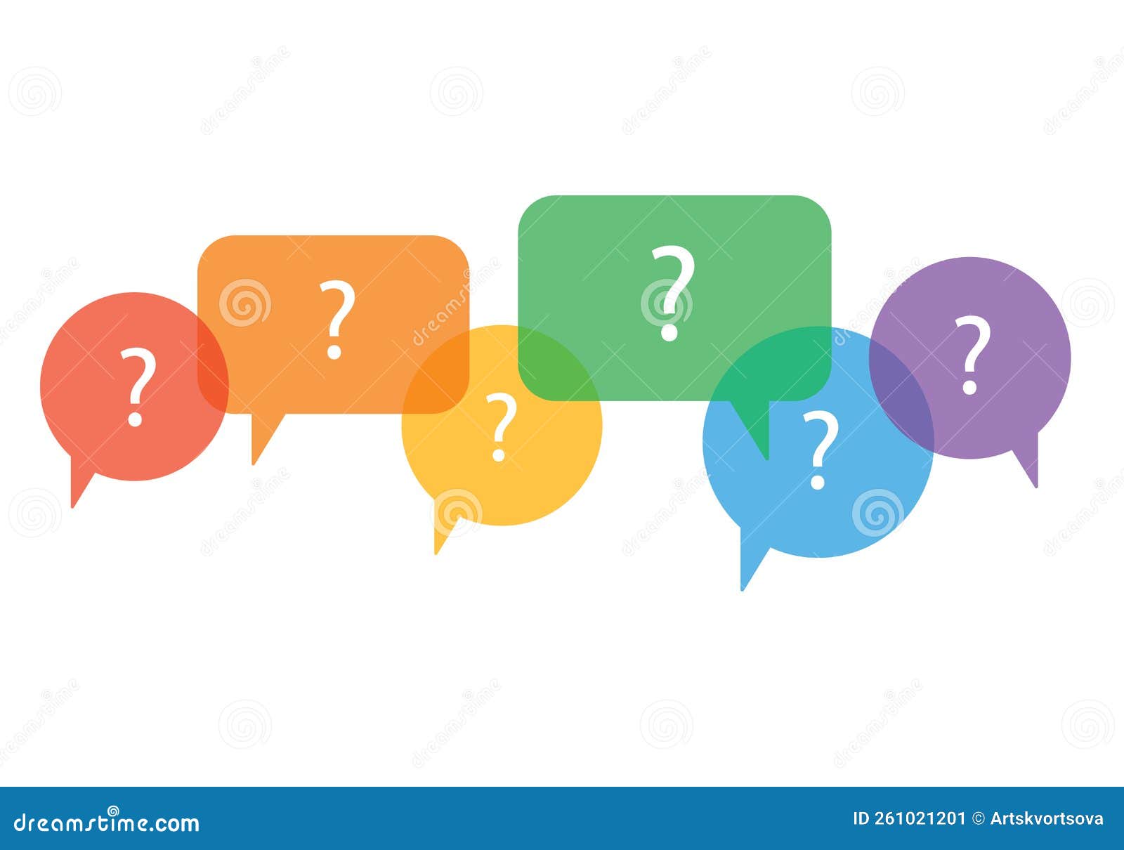 Speech Bubbles Colorful Question Mark Stock Illustration. Question Mark ...