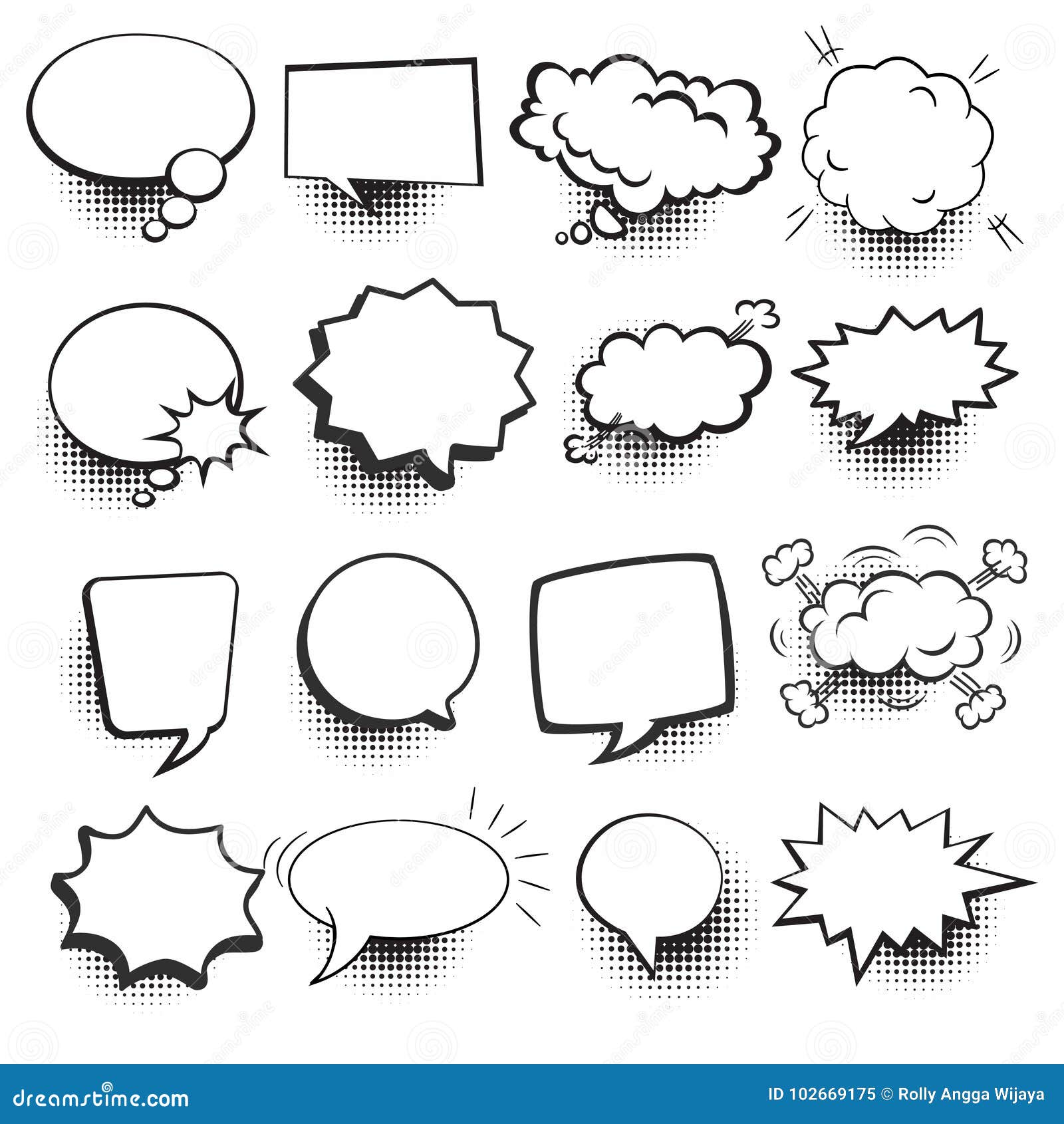 Speech bubbles Comic set stock vector. Illustration of banner - 102669175