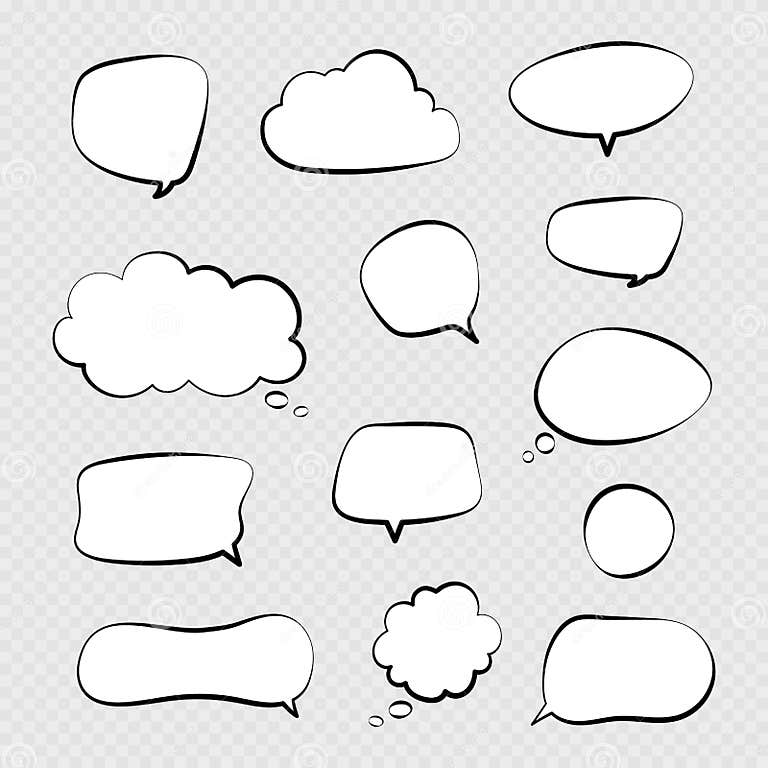 Speech Bubbles. Comic Talking Bubble, Dialogue or Thinking Cloud Stock ...