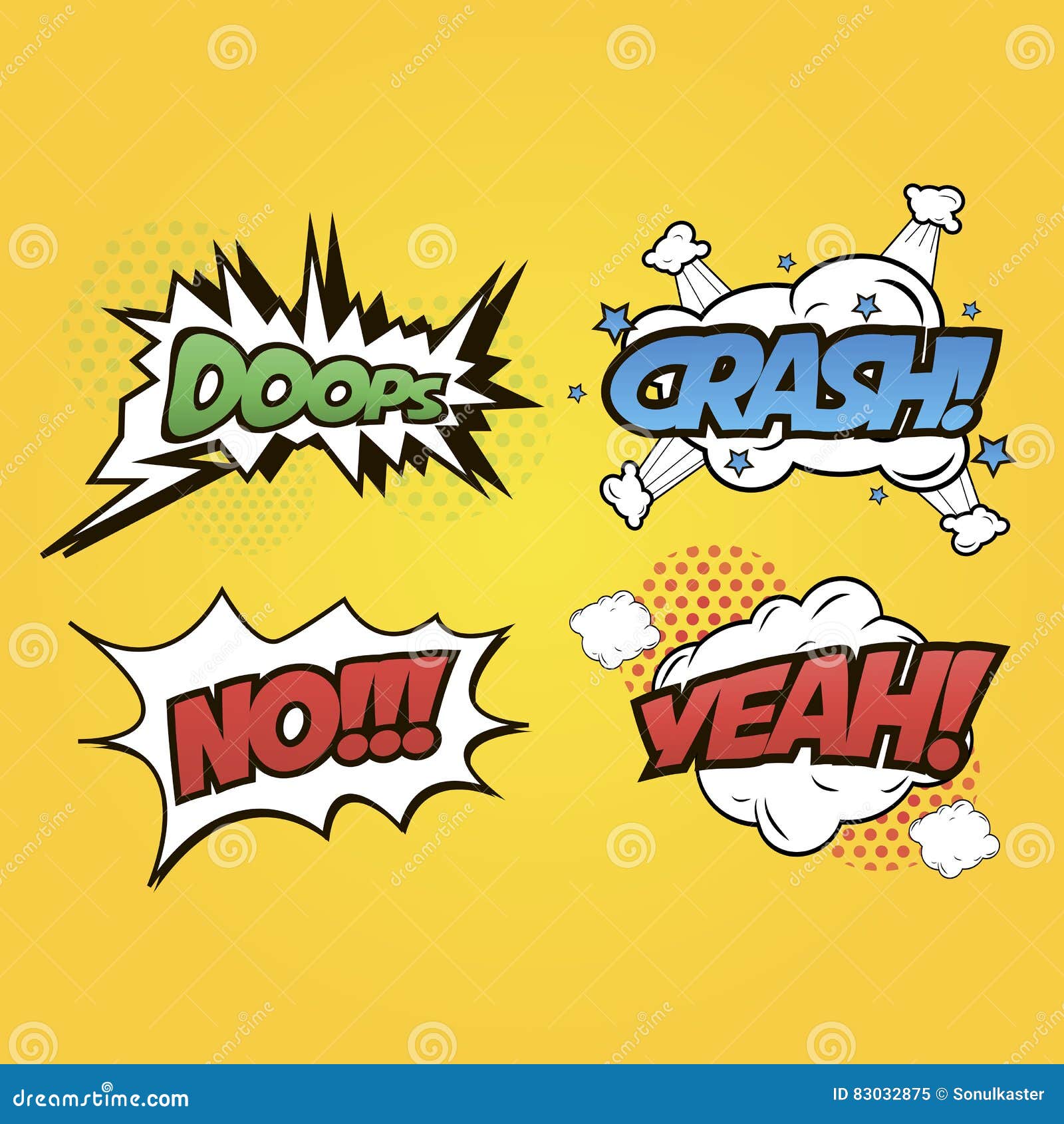 Speech Bubbles Comics Speech and Exclamations. Stock Vector ...
