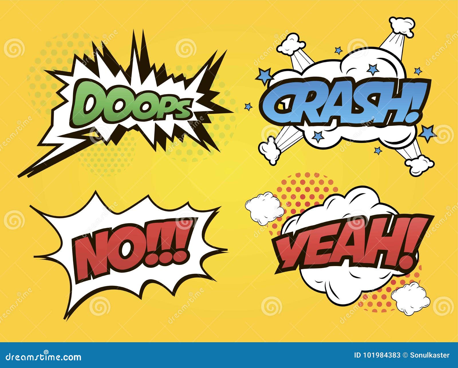 Comics Exclamations, Speech Bubble Vector Illustration Set ...