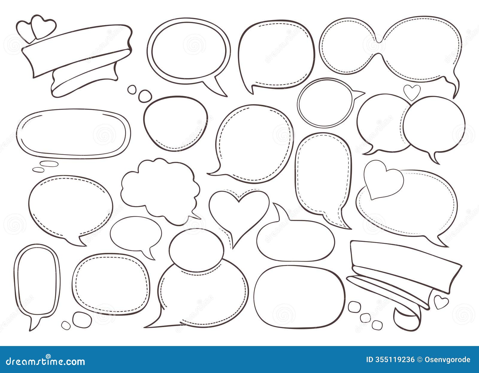 Speech Bubbles for Comics Text. Blank Talking Bubbles, Message Box for ...