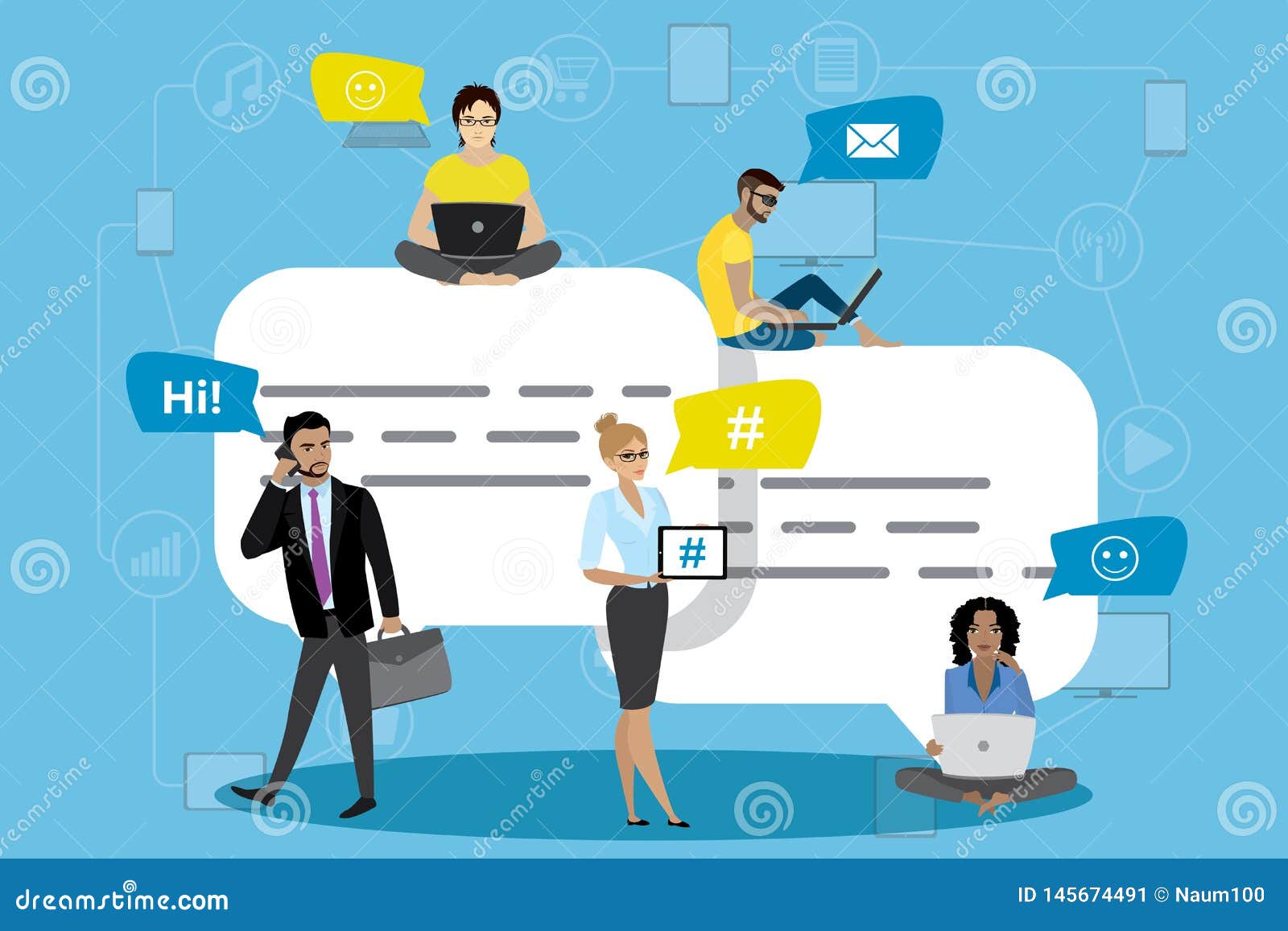 Speech Bubbles for Comment and Reply People Stock Vector - Illustration ...