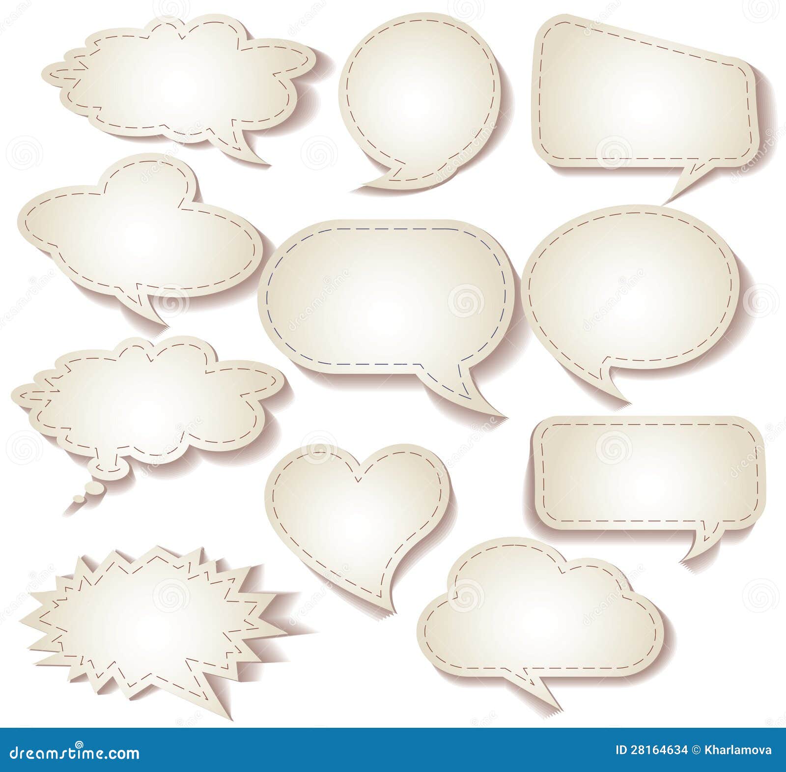 Speech Bubbles Cut from Paper Stock Vector - Illustration of design ...