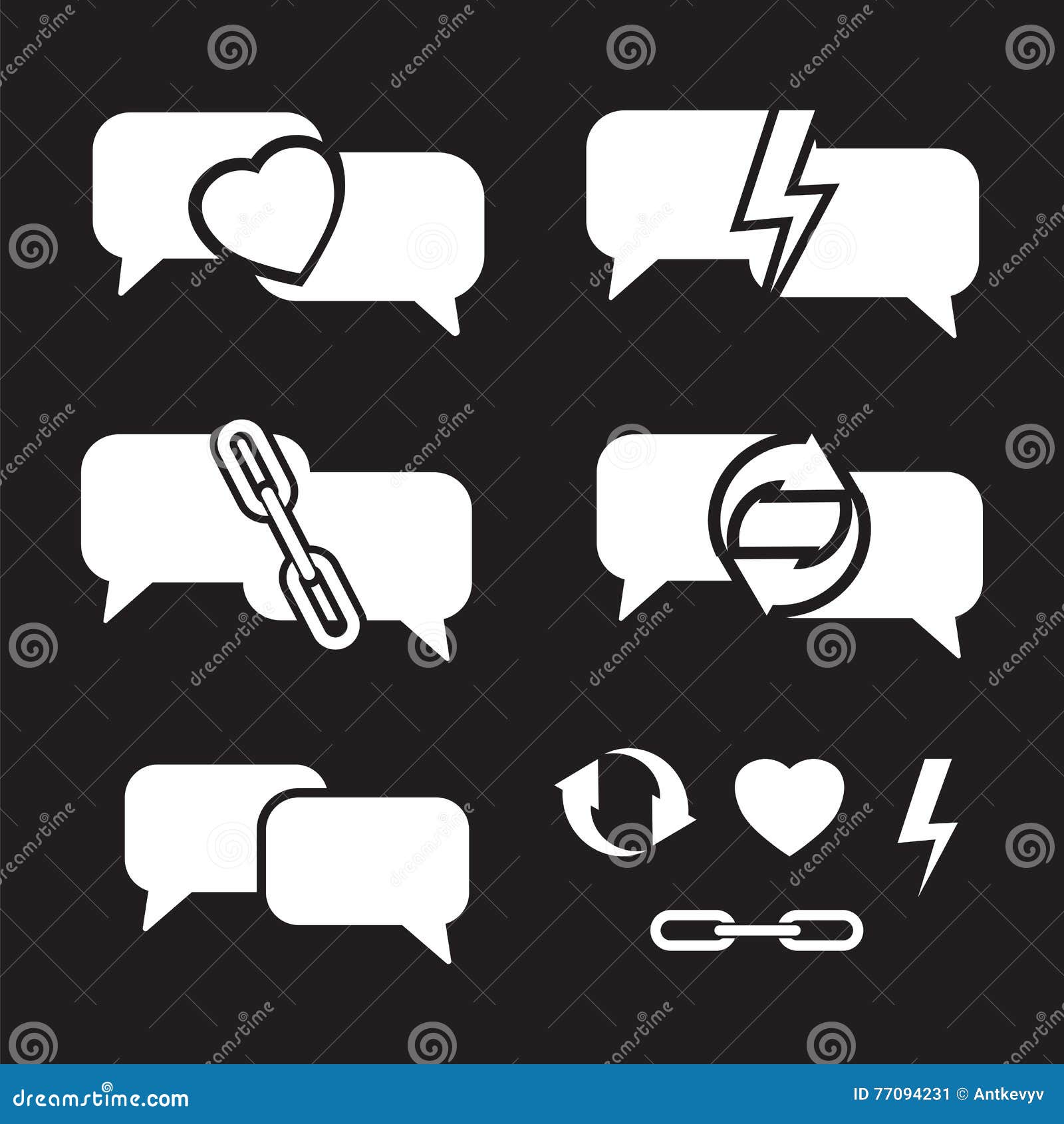 Speech bubbles on dark stock vector. Illustration of chatting - 77094231