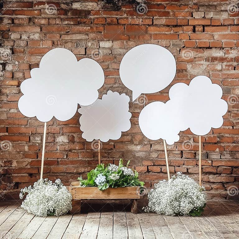 Speech Bubbles Decor in Rustic Setting Stock Photo - Image of ...