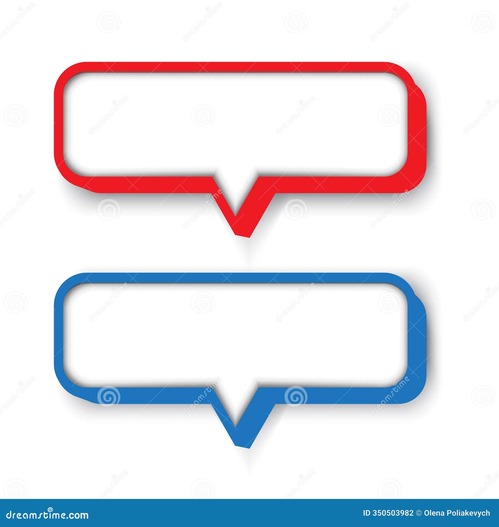 Speech Bubbles Design. Red and Blue Frames. Communication Vector Icon ...