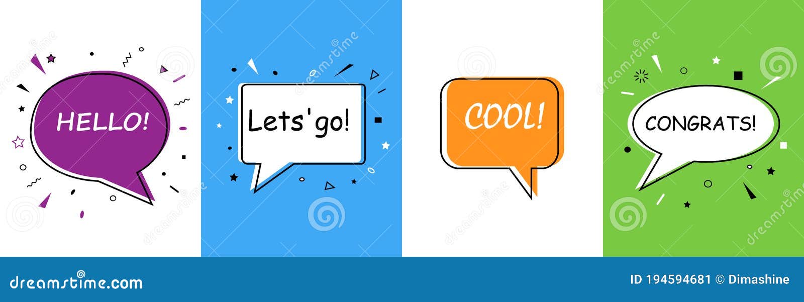Speech Bubbles with Dialog Words Vector Bubbles Speech Illustration ...