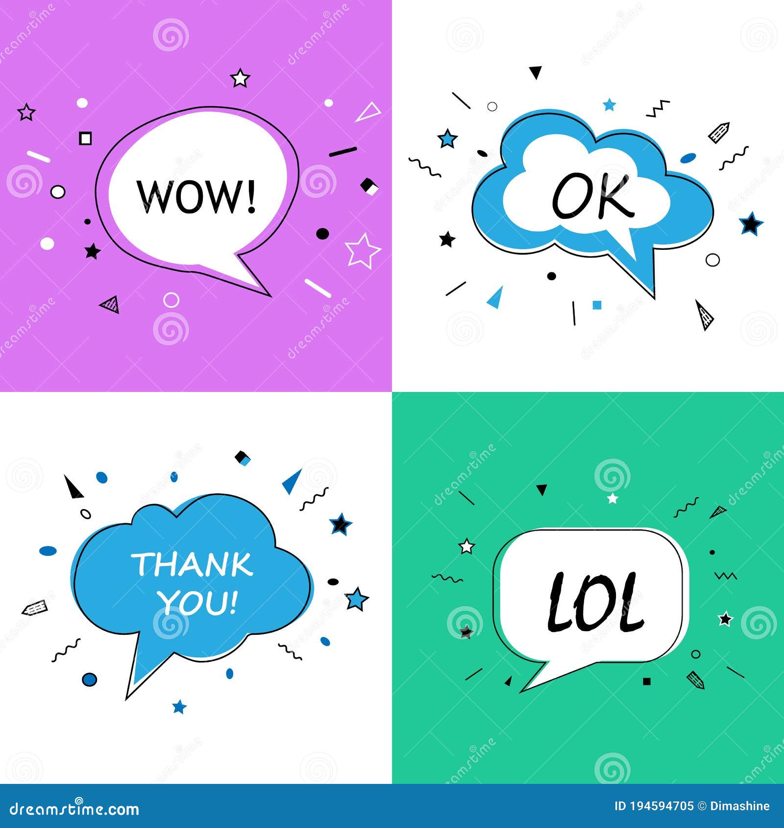 Speech Bubbles with Dialog Words Vector Bubbles Speech Illustration ...