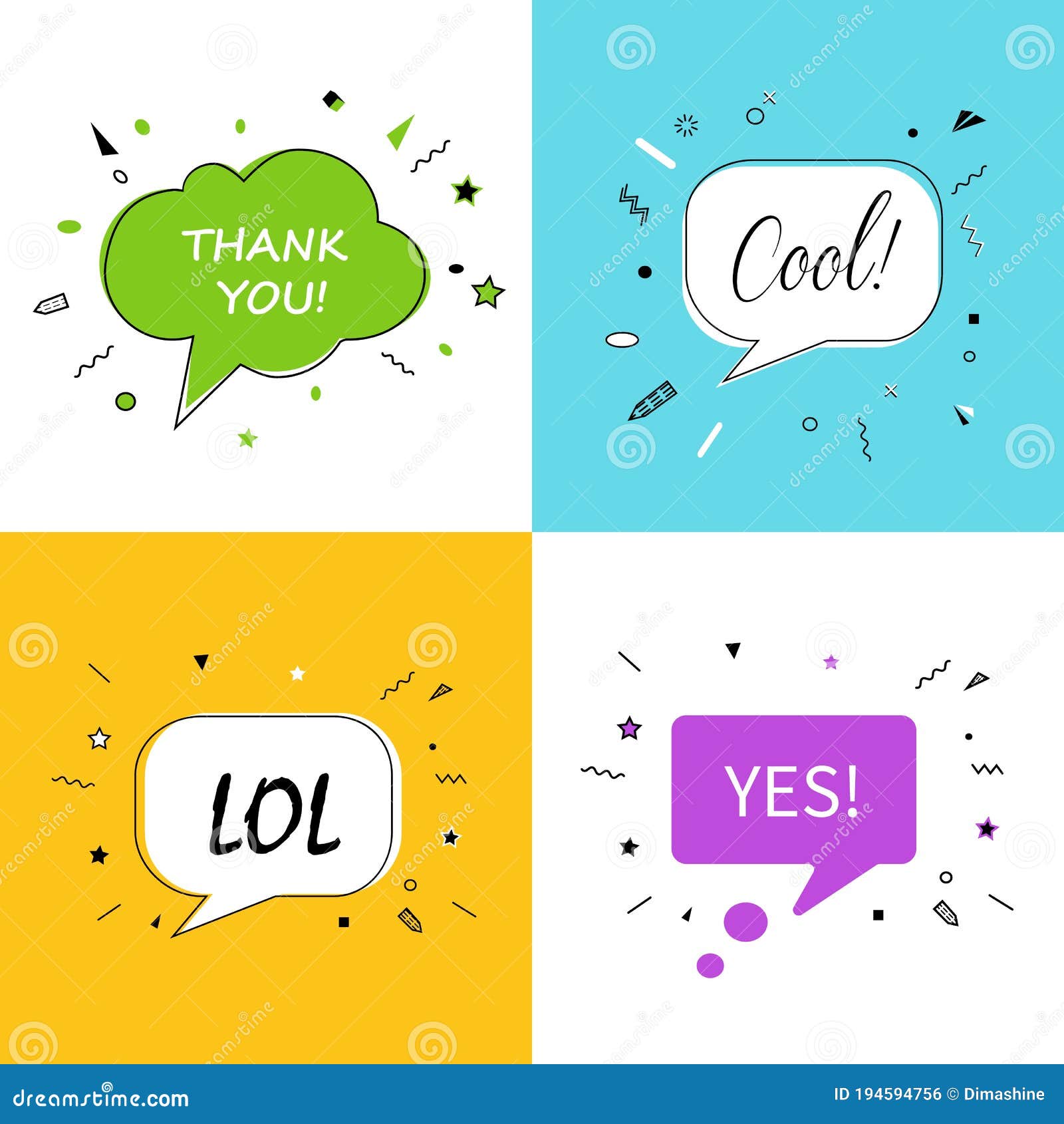 Speech Bubbles with Dialog Words Vector Bubbles Speech Illustration ...