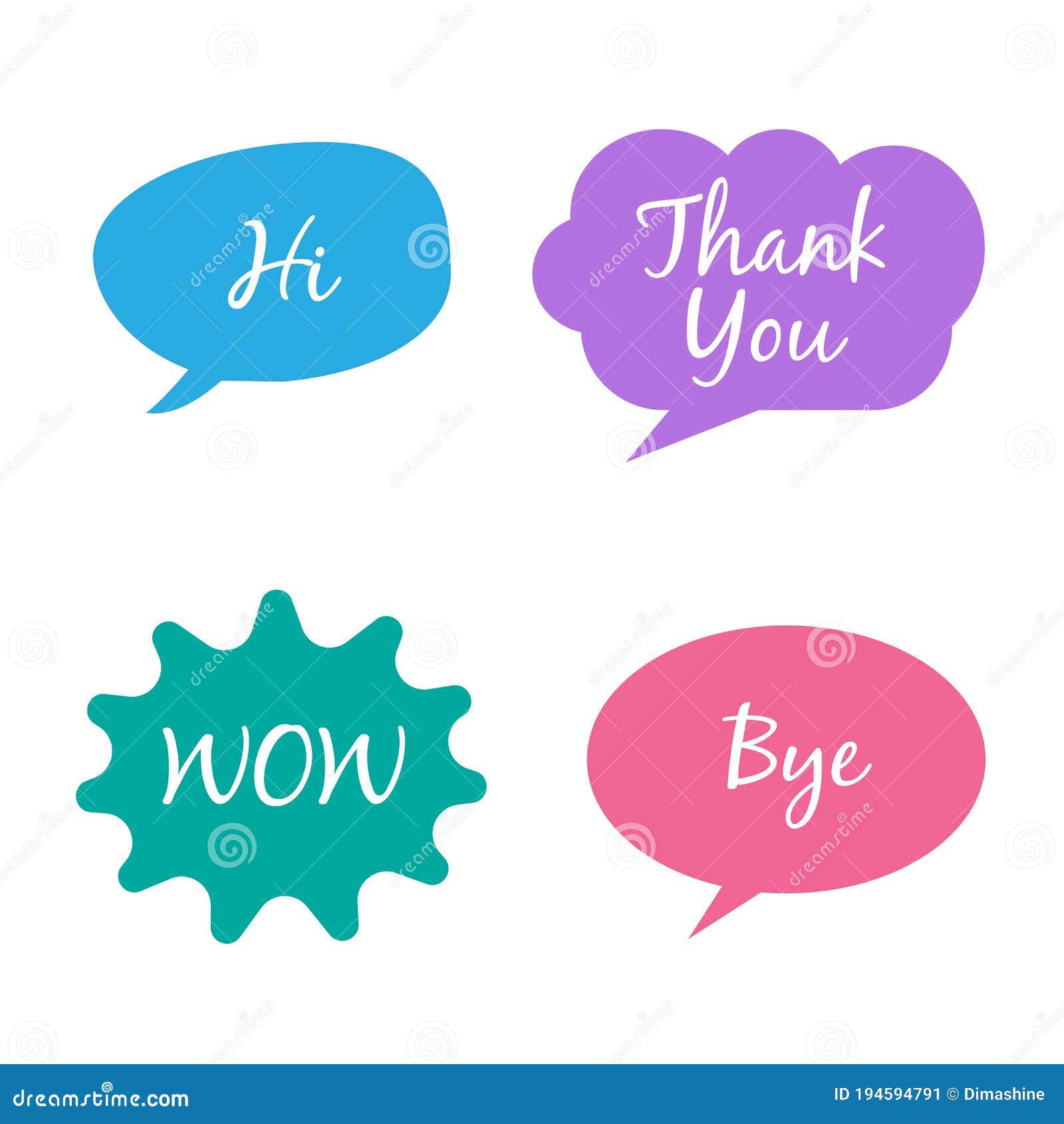 Speech Bubbles with Dialog Words Vector Bubbles Speech Illustration ...