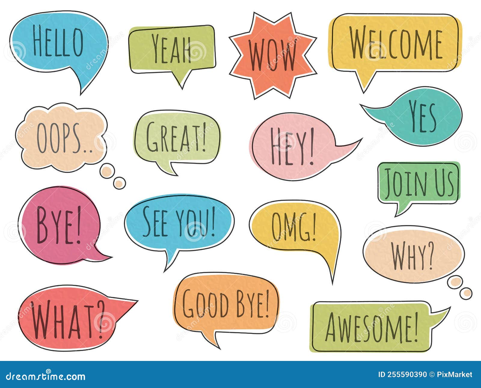 Speech Bubbles stock vector. Illustration of hand, oval - 255590390 Speech Bubbles stock vector. Illustration of hand, oval - 255590390