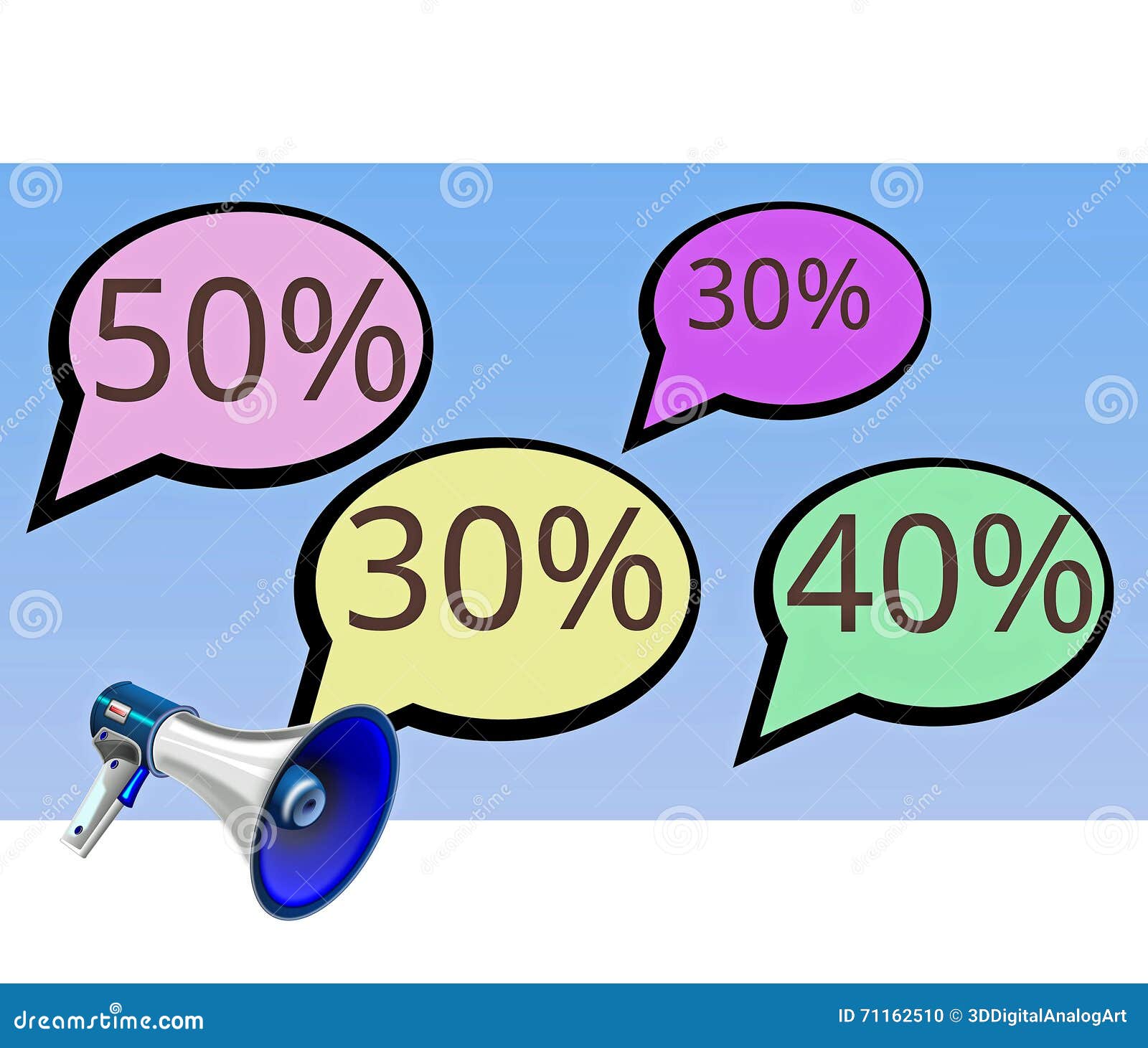 Speech Bubbles Discounts in the Sky Stock Photo - Illustration of ...