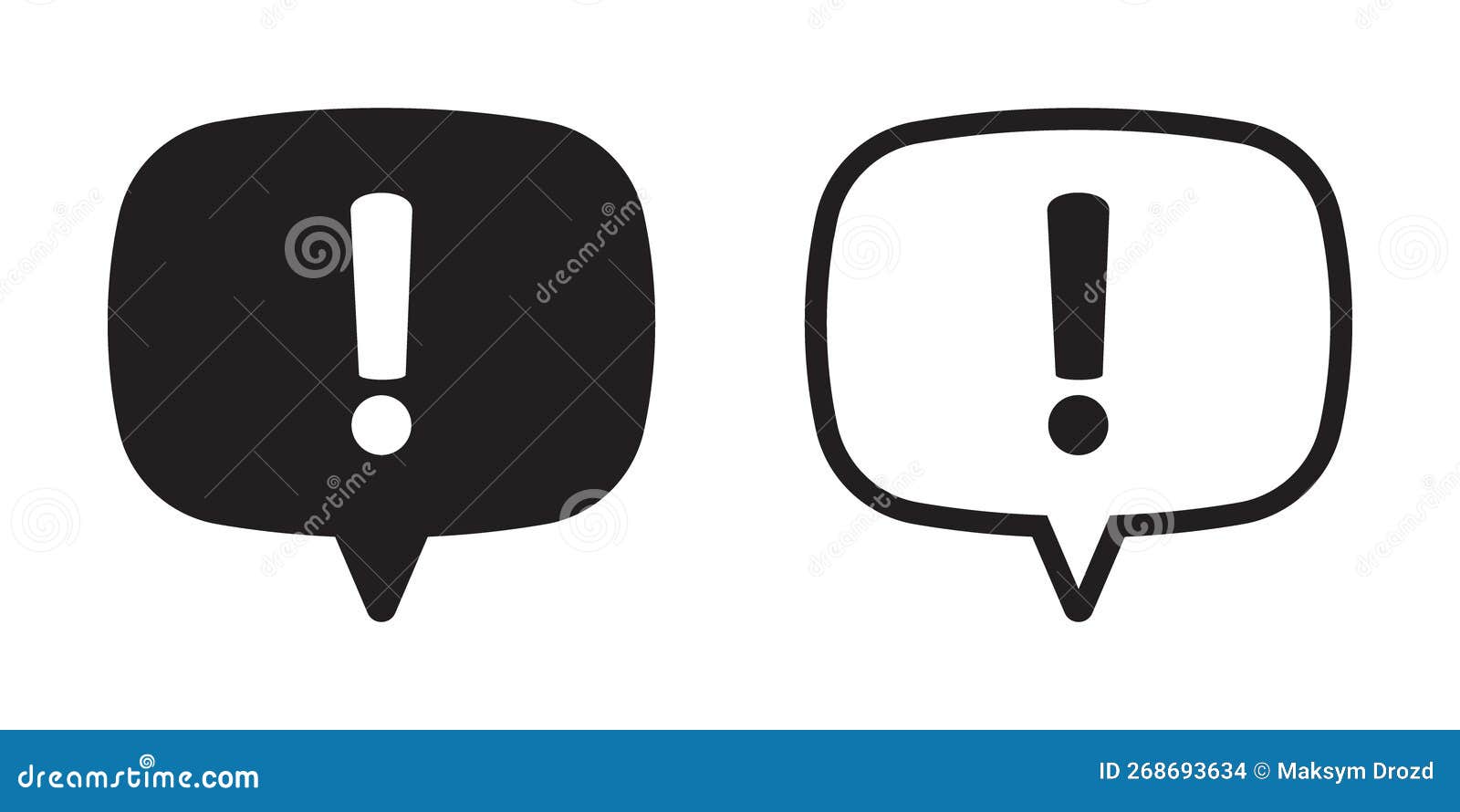 Speech Bubbles With Exclamation Mark, Report Icon, Warning Icon. Hazard ...