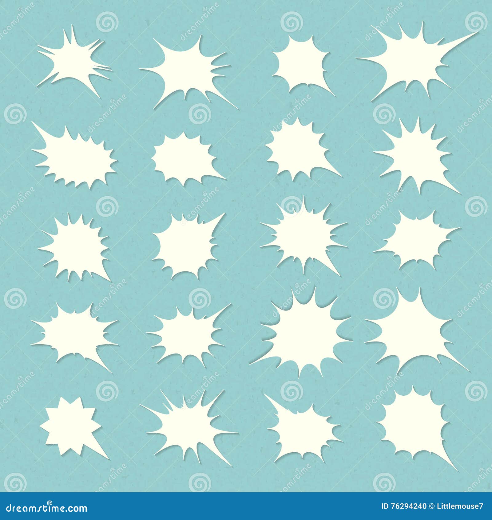 Speech Bubbles, Explosion in Popart Style. Think Cloud, Comic Book ...