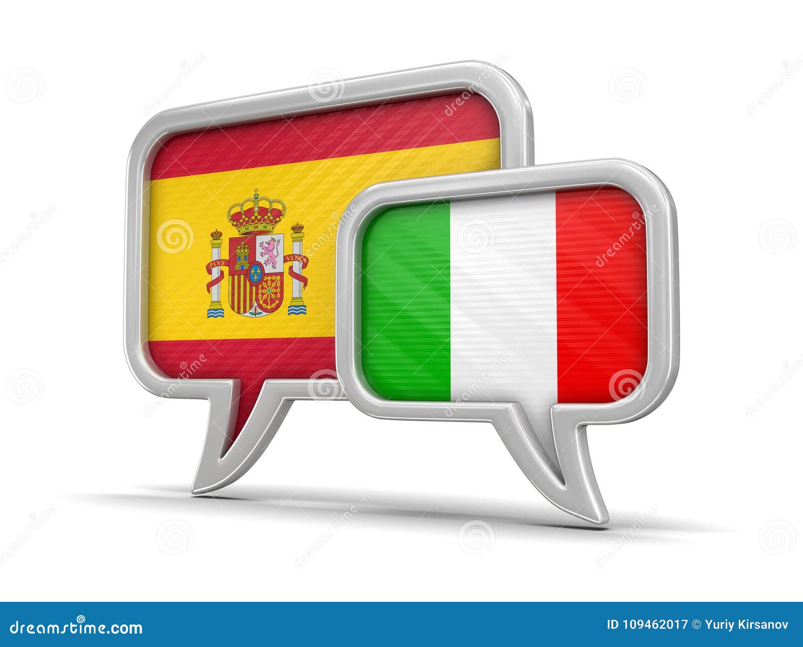 Speech bubbles with flags stock illustration. Illustration of ...