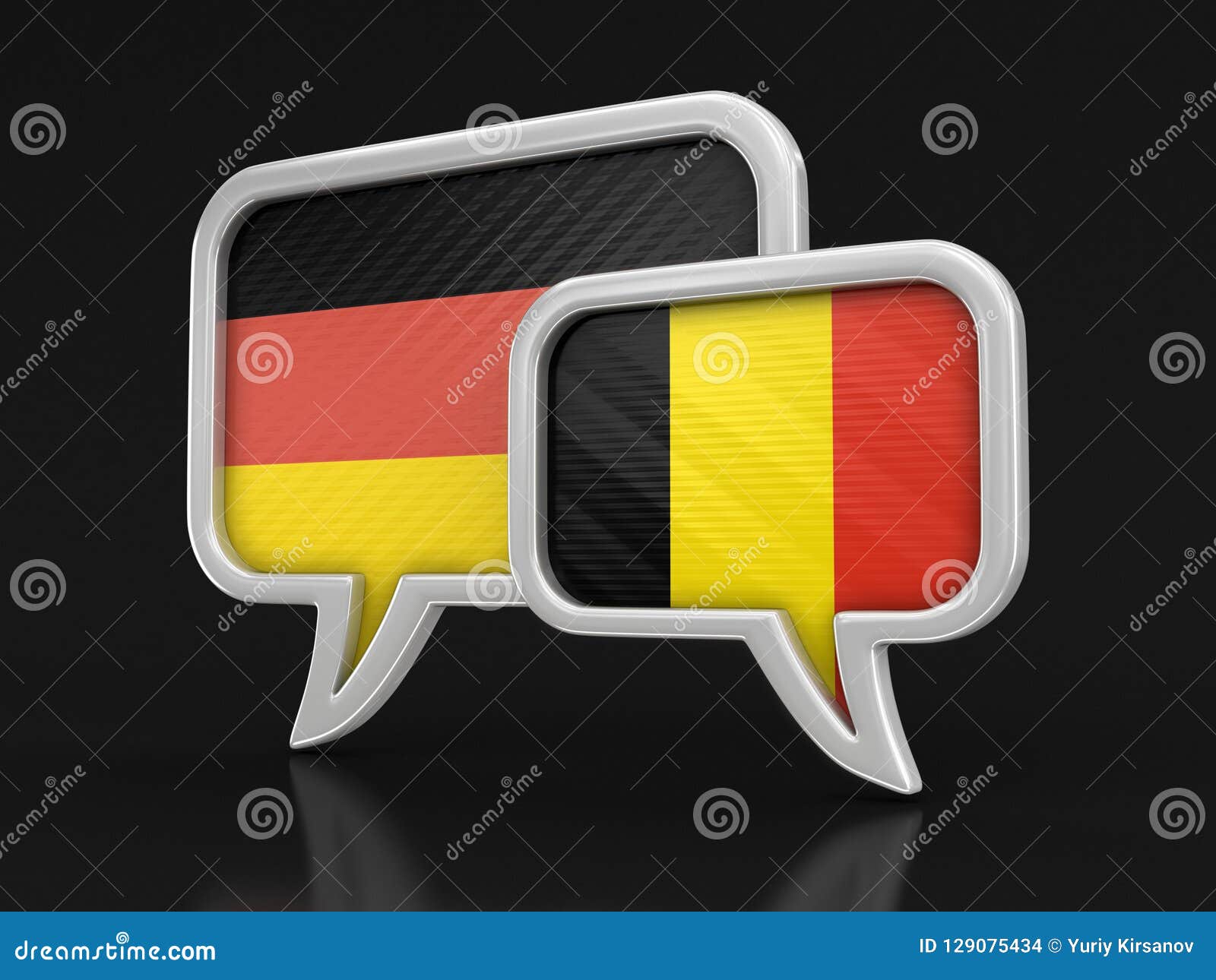 Speech bubbles with flags stock illustration. Illustration of render ...