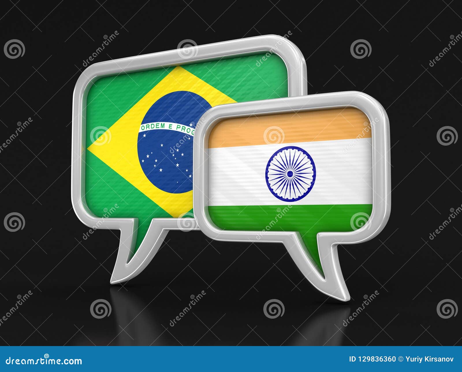 Speech bubbles with flags stock illustration. Illustration of ...