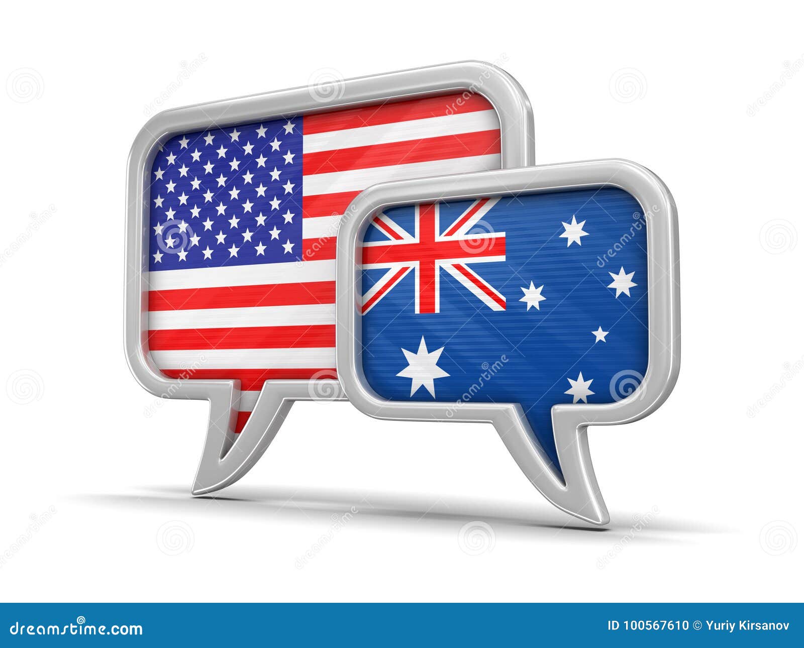 Speech bubbles with flags stock illustration. Illustration of ...