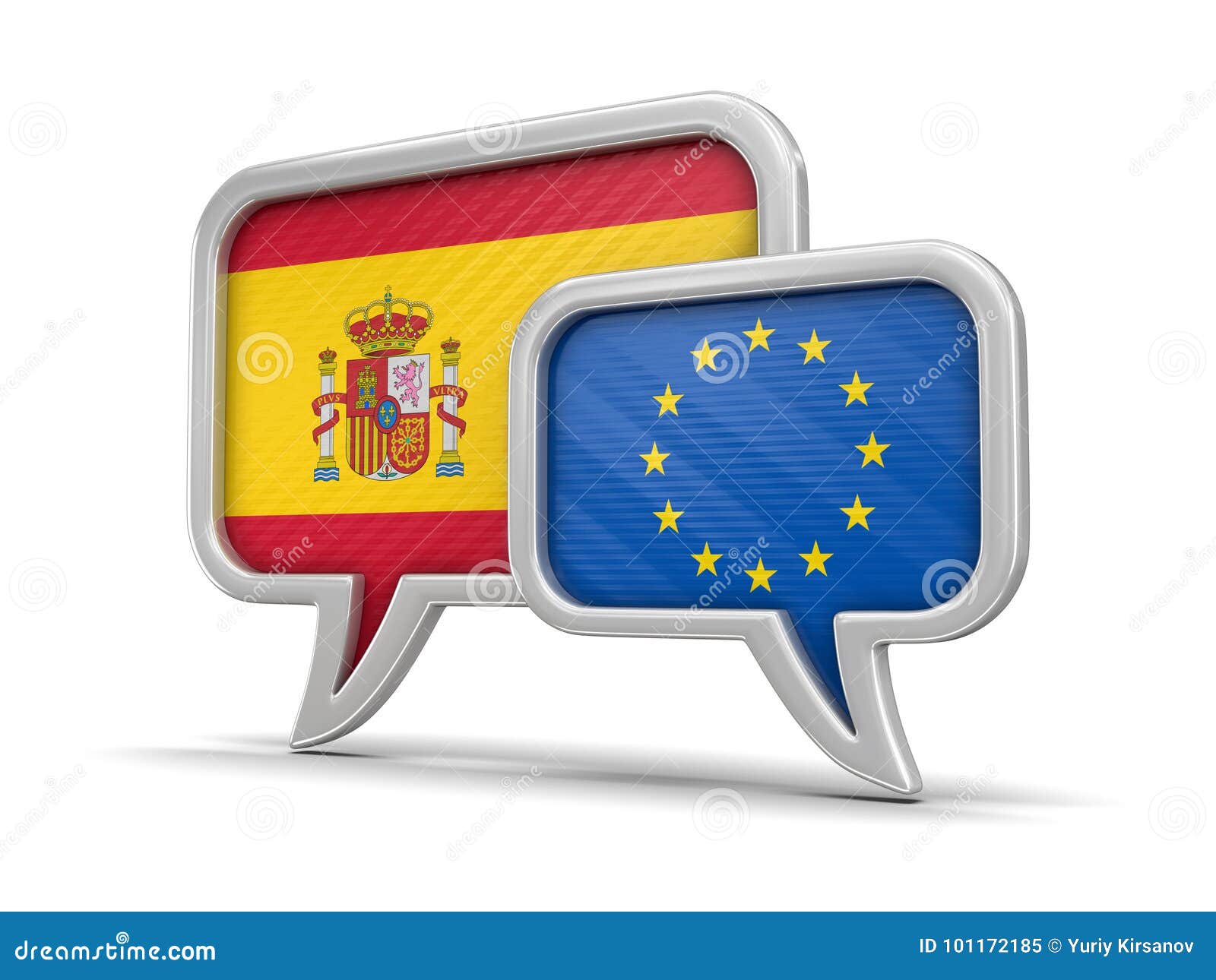 Speech bubbles with flags stock illustration. Illustration of talking ...
