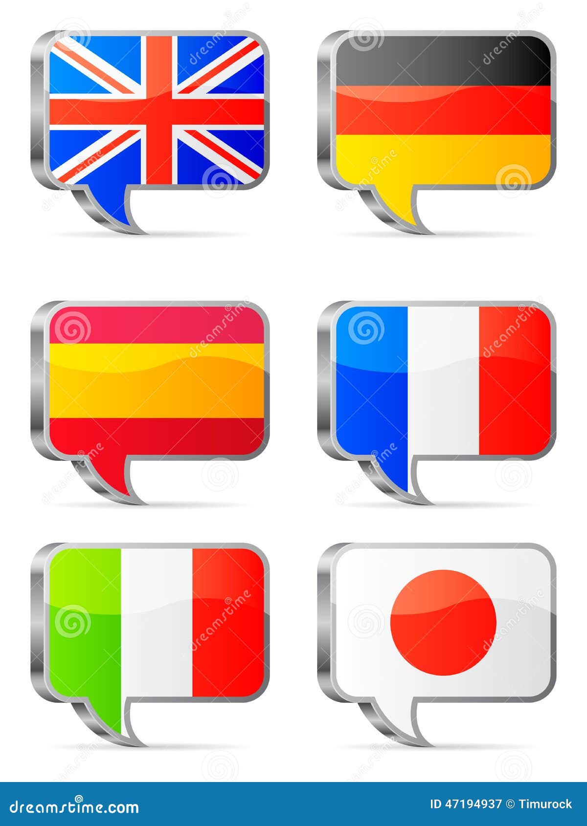 Speech bubbles flags. stock vector. Illustration of national - 47194937