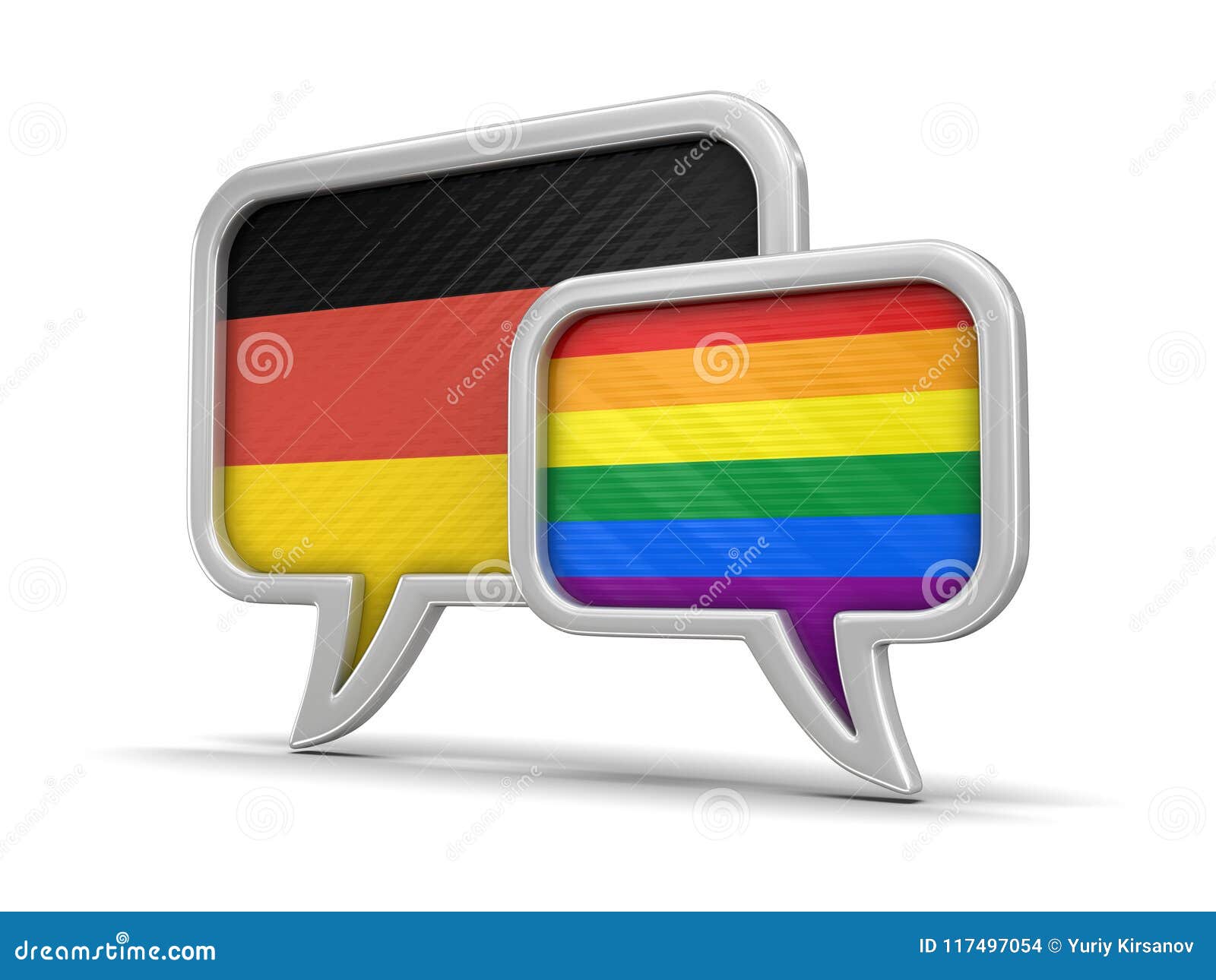 Speech bubbles with flags stock illustration. Illustration of blog ...
