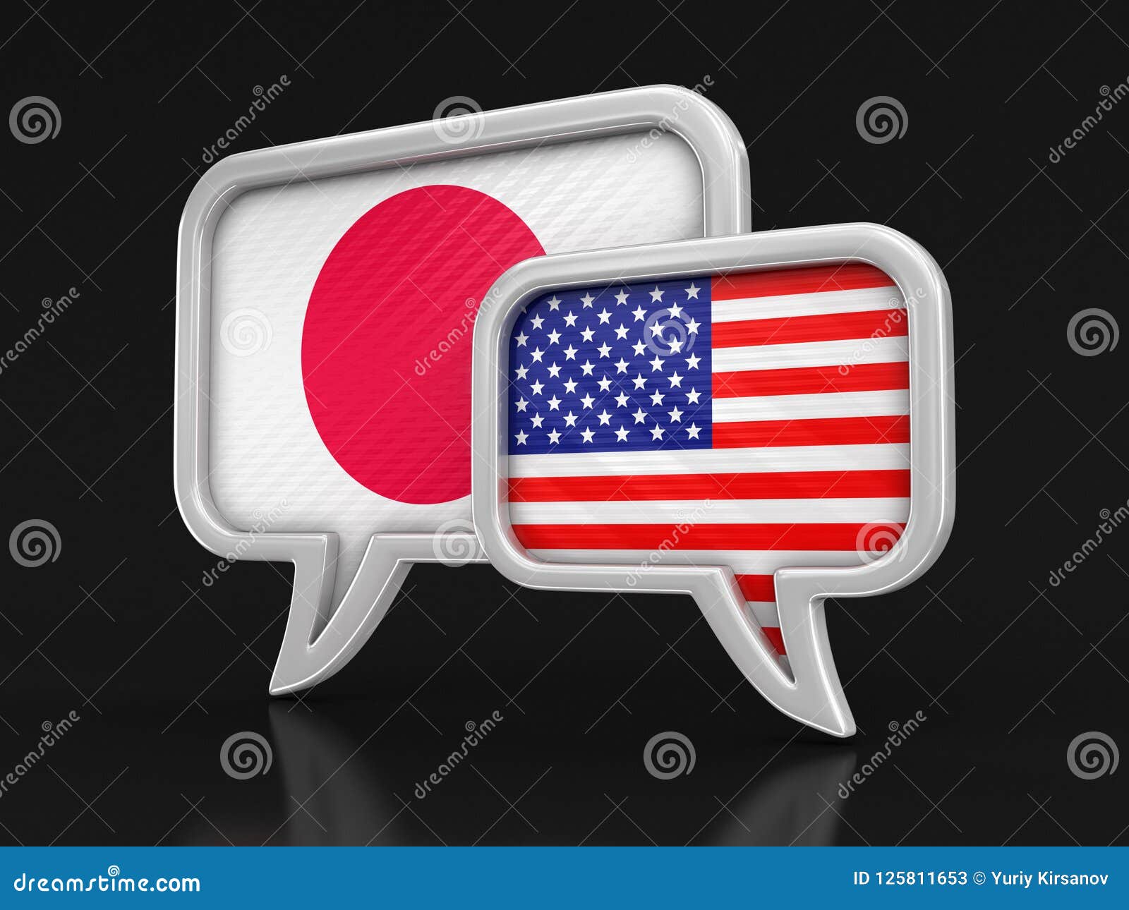 Speech bubbles with flags stock illustration. Illustration of blog ...