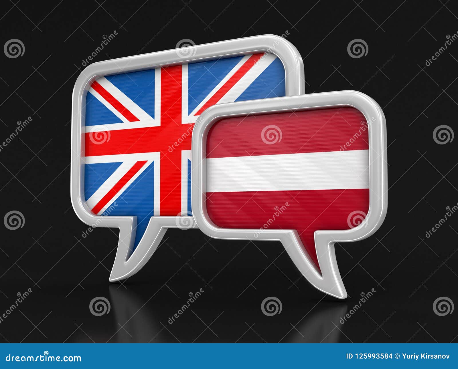 Speech bubbles with flags stock illustration. Illustration of blog ...